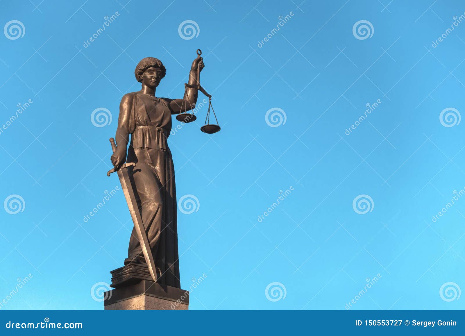 Goddess of Justice Themis Against the Blue Sky Stock Image - Image of ...