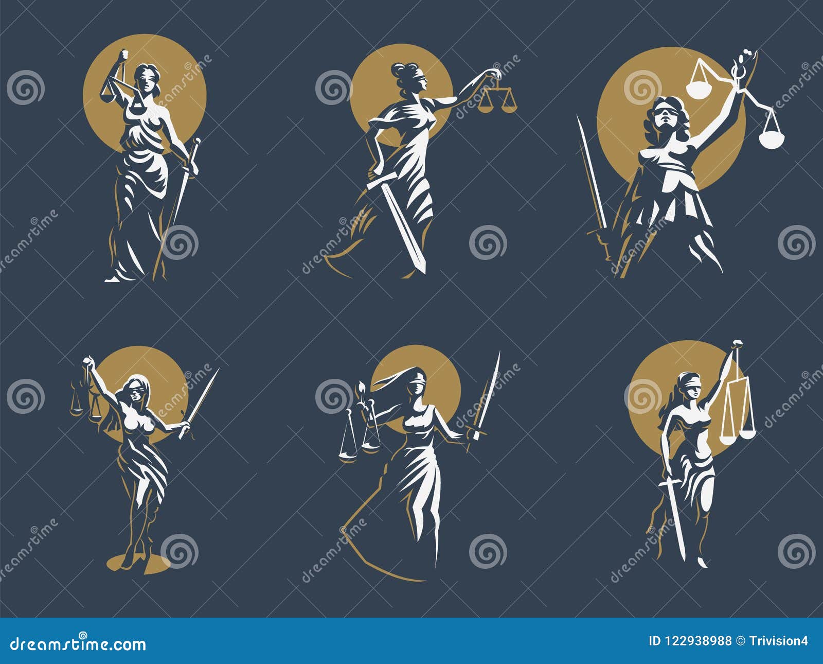 The Goddess of Justice Themis. Set. Vector. Stock Vector - Illustration ...