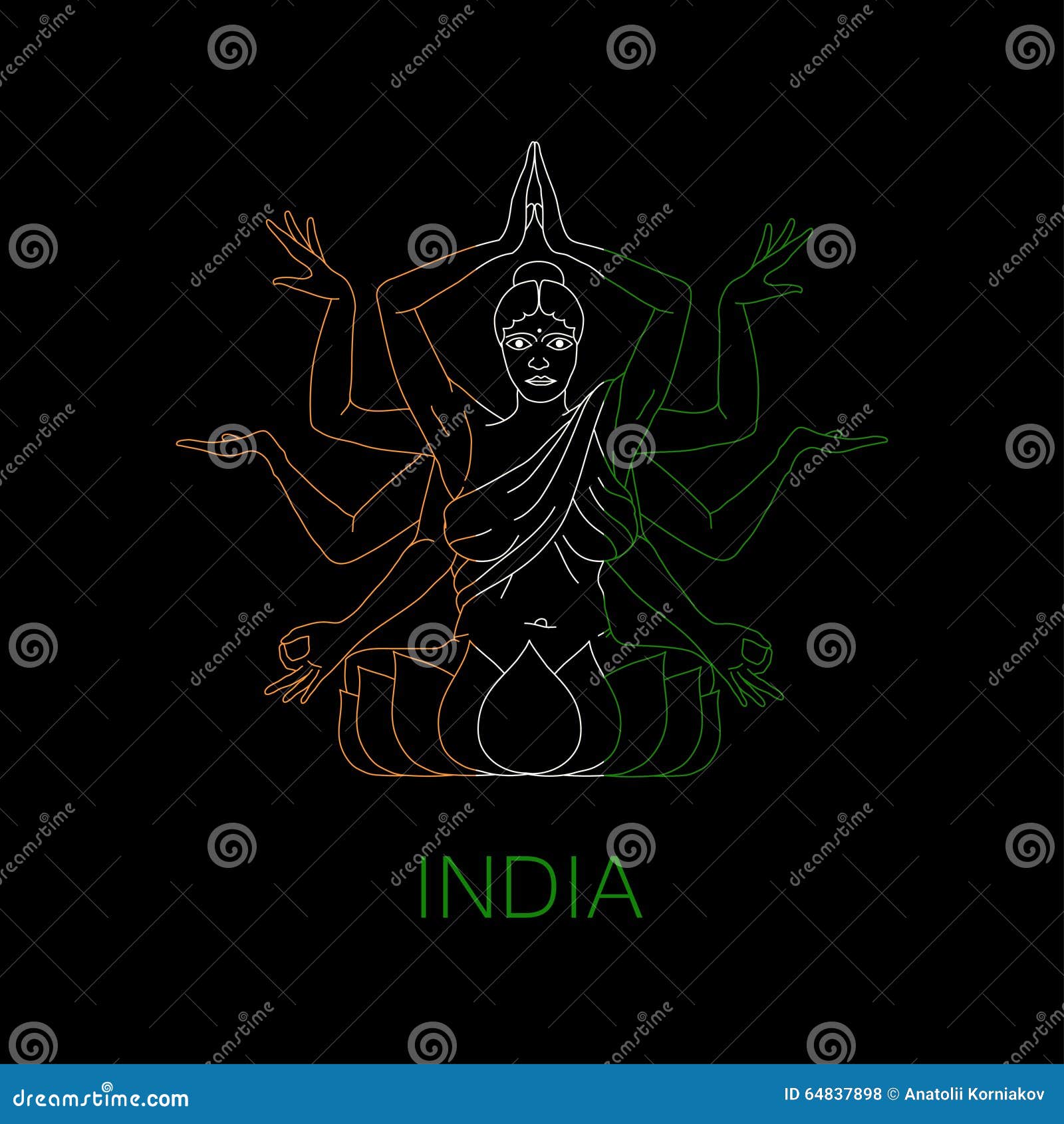 Two Color Kali Vector Icon From India Concept. Isolated Blue Kali ...