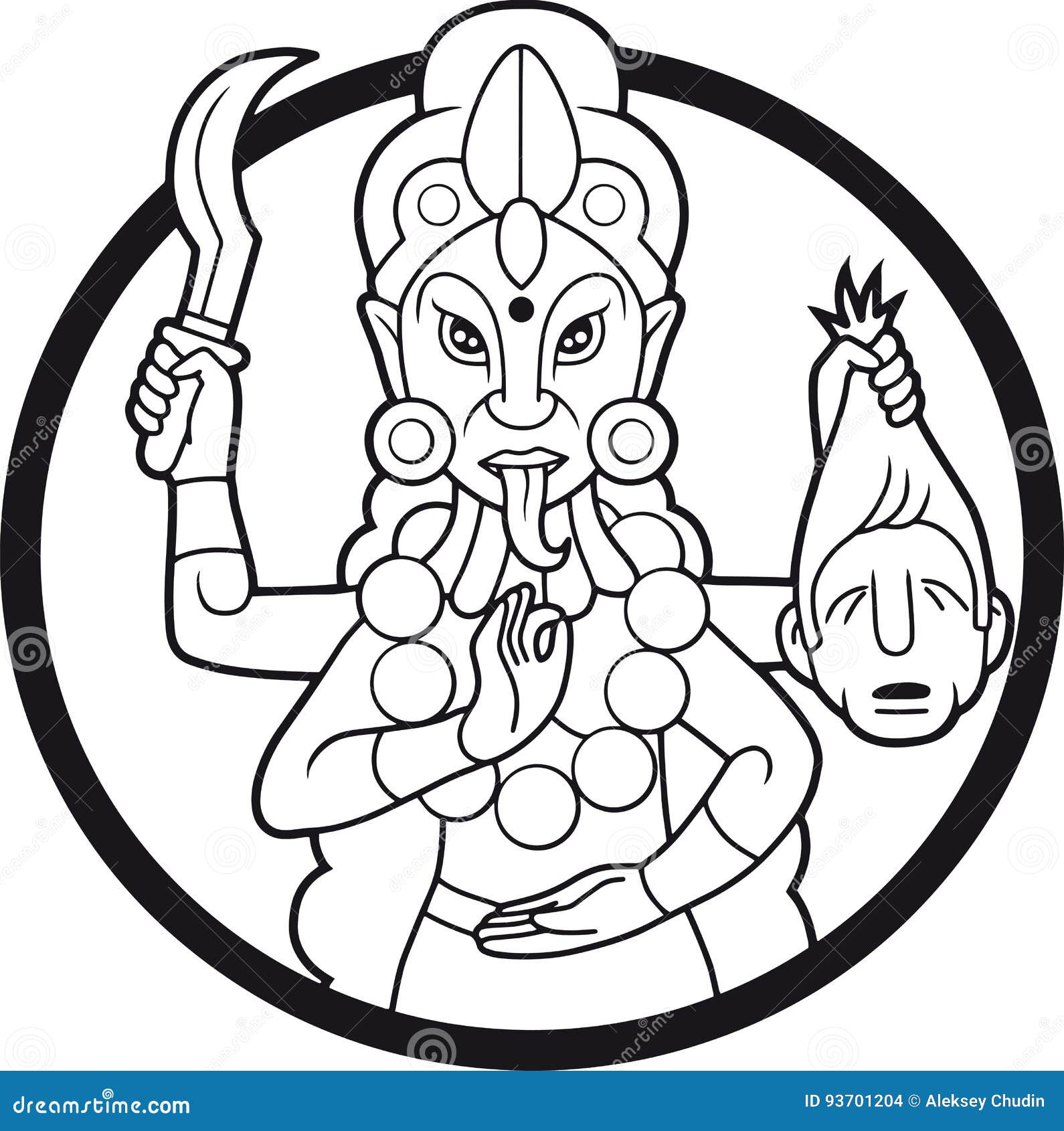 Two Color Kali Vector Icon From India Concept. Isolated Blue Kali ...
