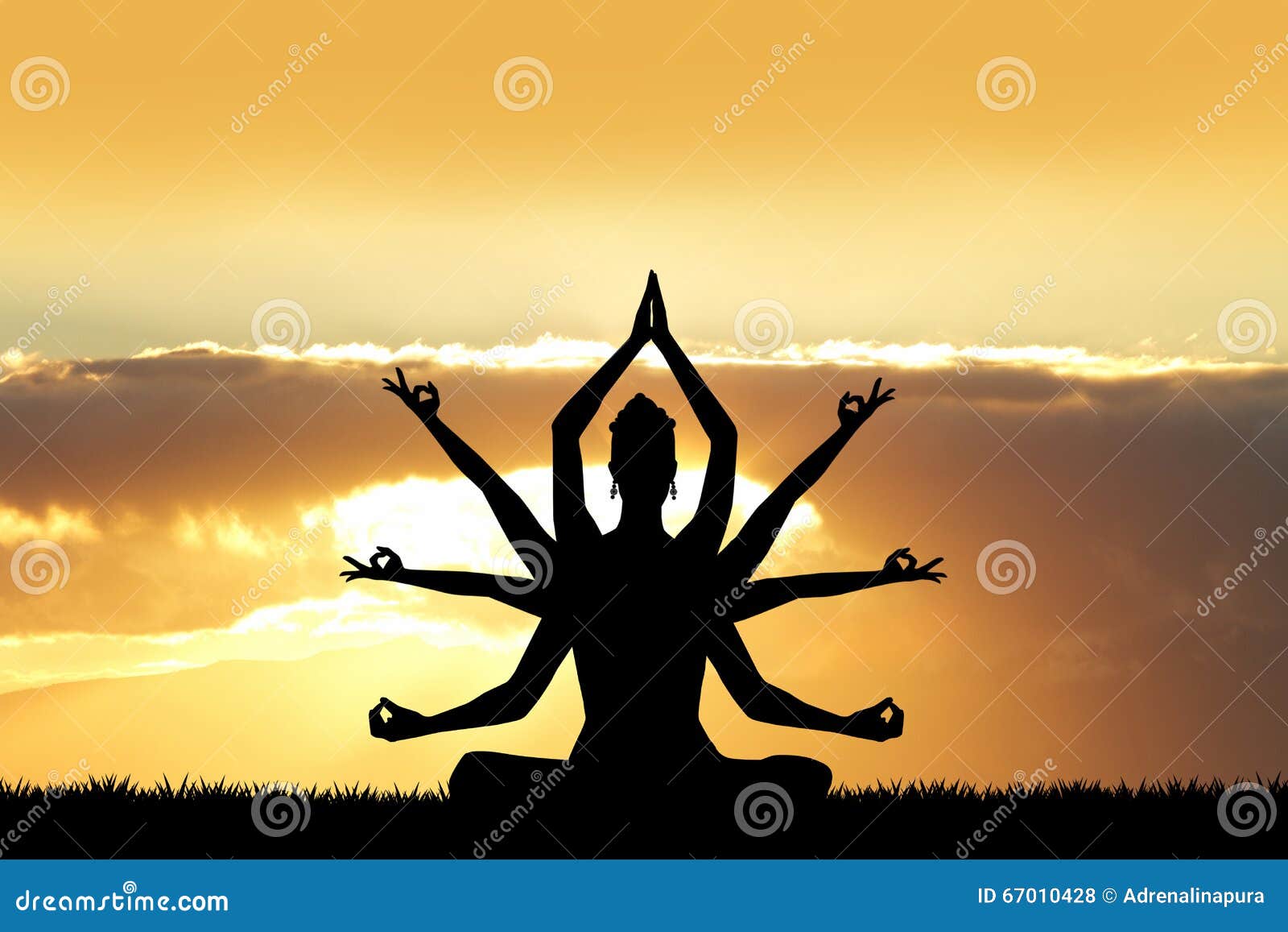 Goddess Kali at sunset stock illustration. Illustration of worship ...