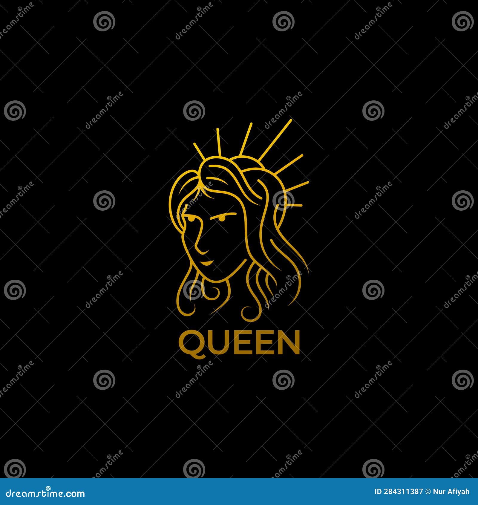 Goddess Logo with Line Style, Queen Icon Template Stock Illustration ...