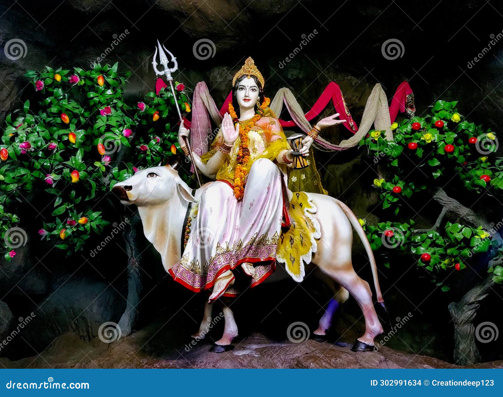 Goddess Mahagauri Devi for the Eighth Navadurga of Navratri Festival ...