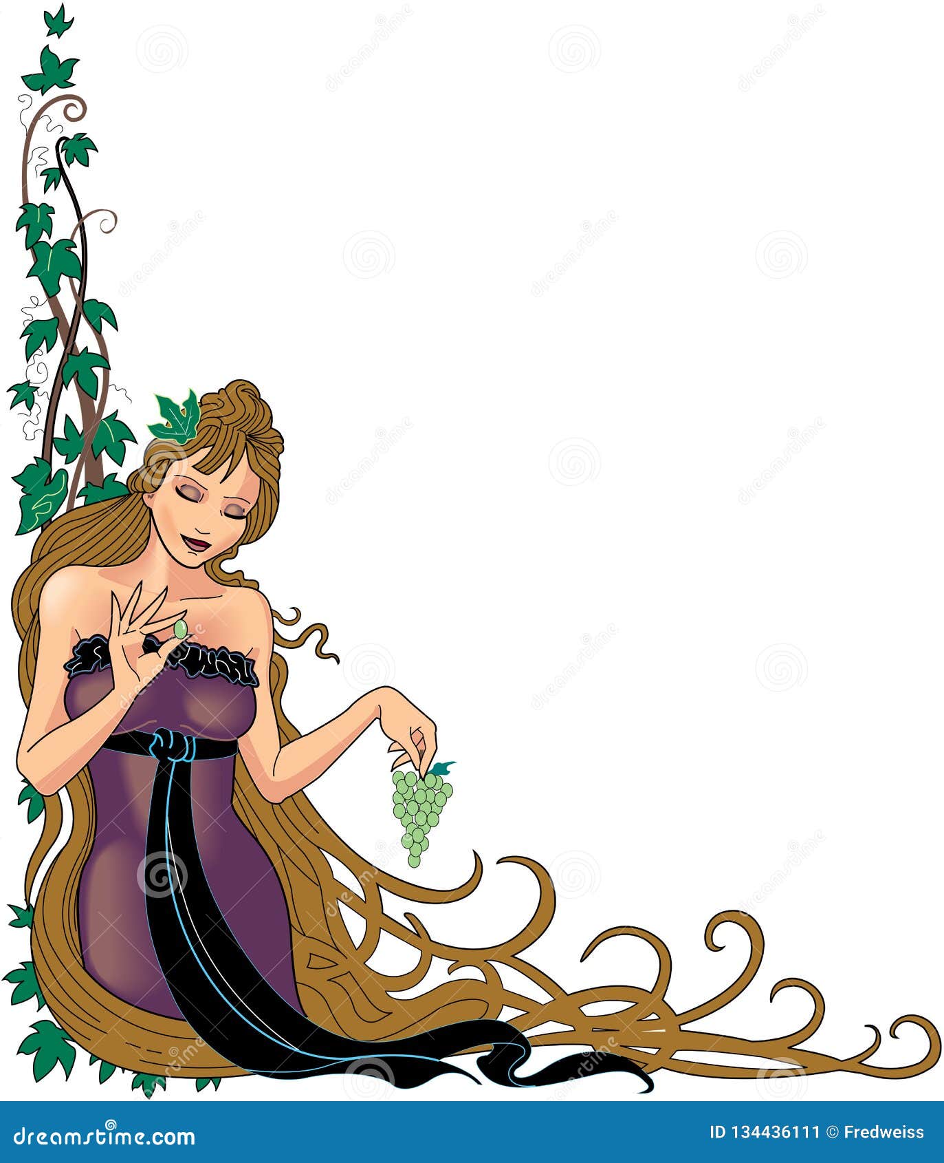Goddess Serving Food Border Vector Illustration Stock Vector ...