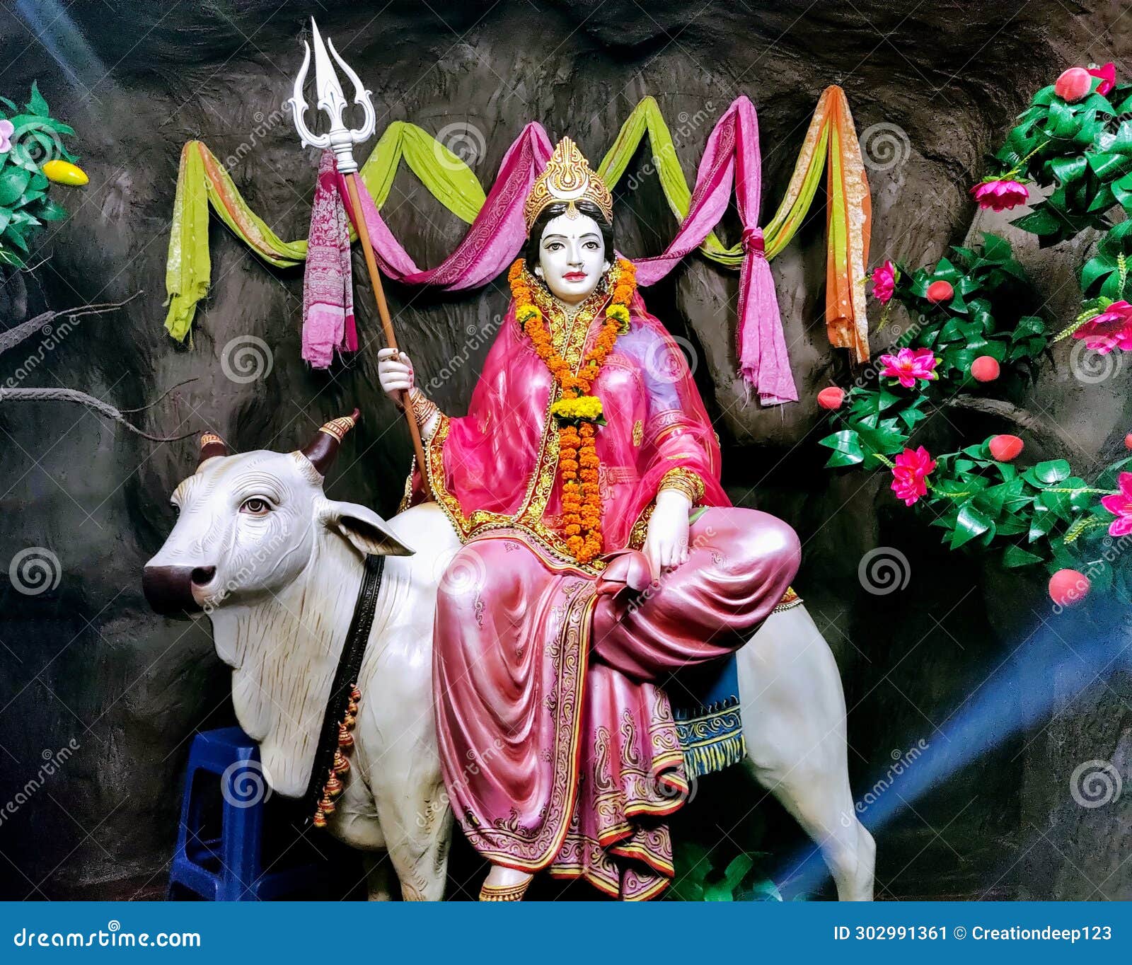 Goddess Shailputri Devi Statue for the First Navadurga Stock Image ...