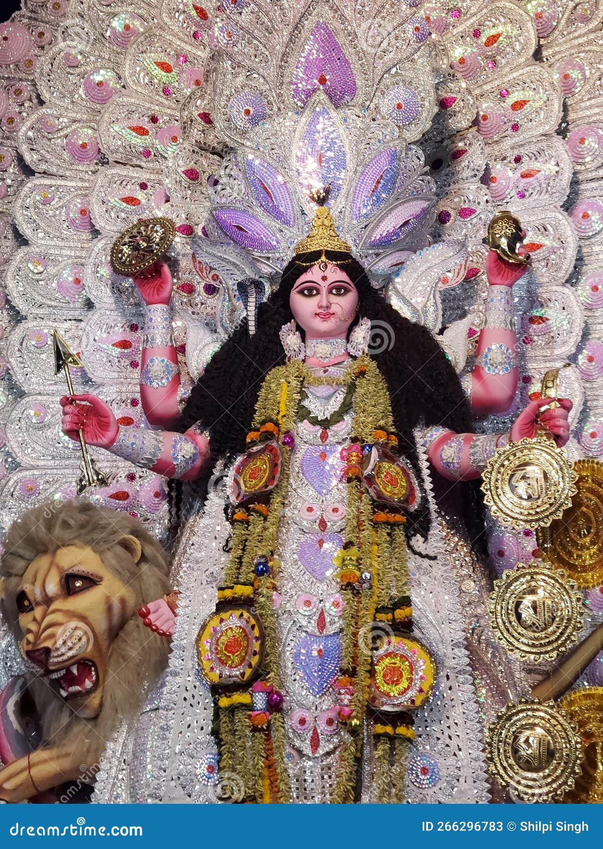 Godess Durga stock image. Image of strength, durga, godess - 266296783