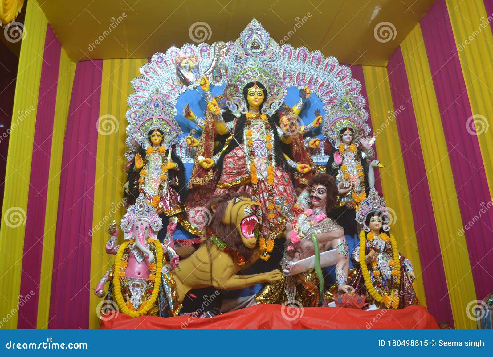 Godess durga puja in assam stock image. Image of durga - 180498815