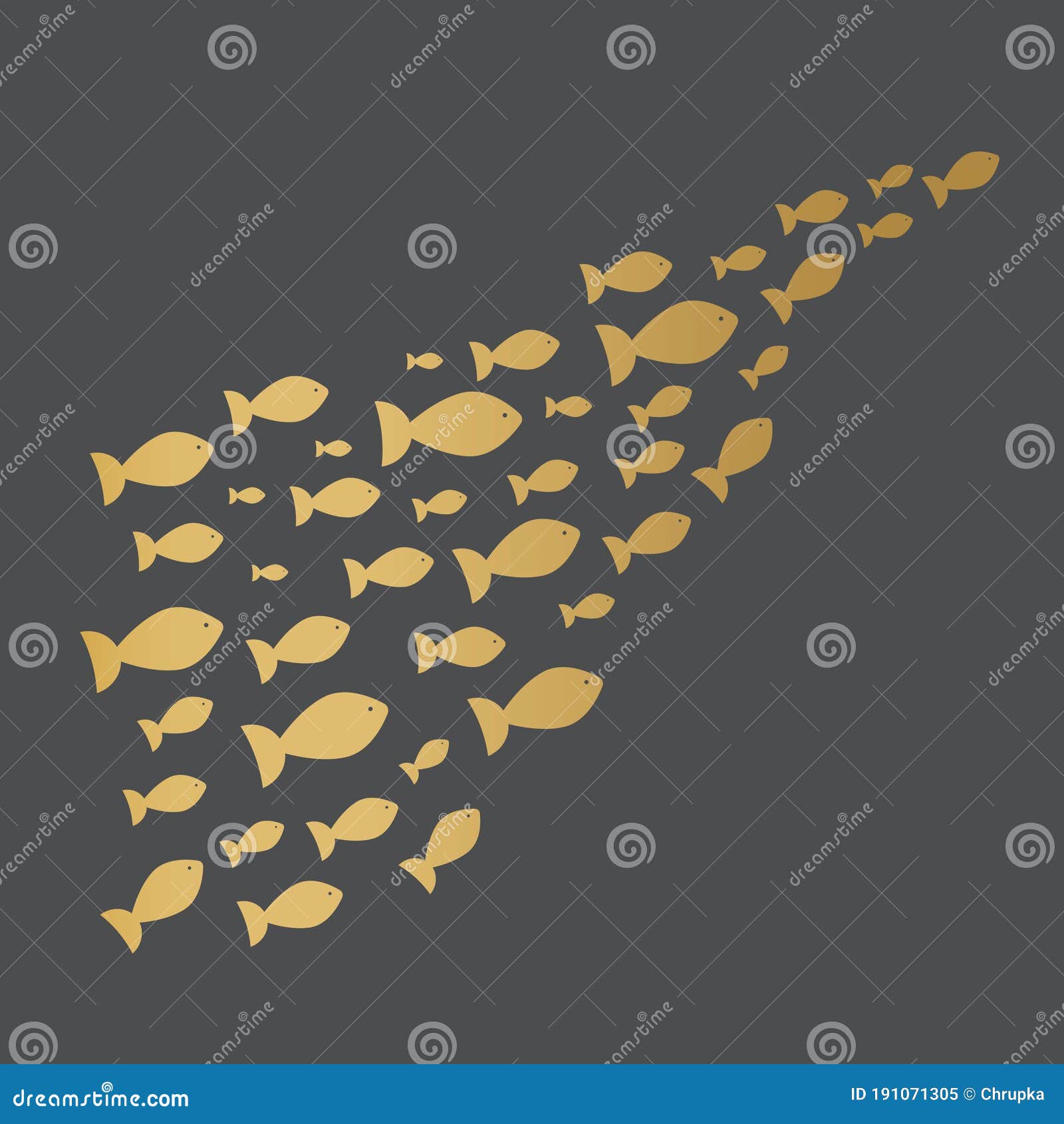 Godlen Fish Shoal Background Stock Vector - Illustration of symbol ...