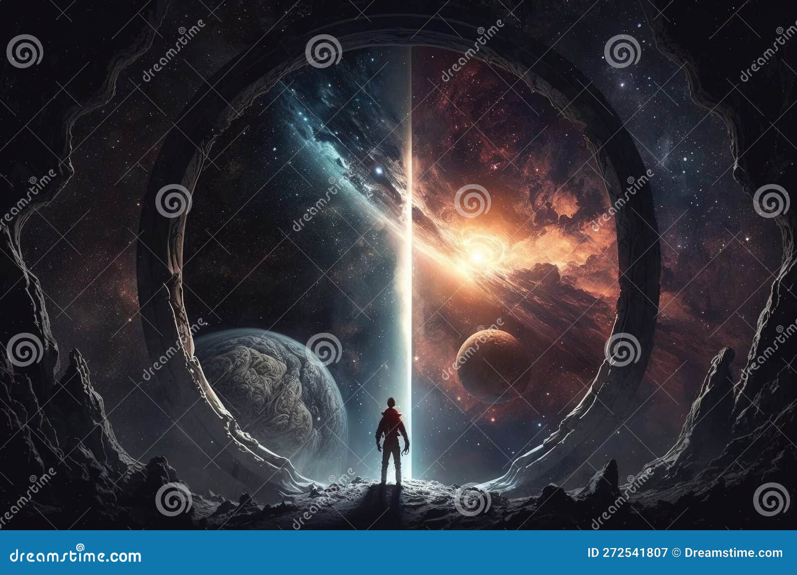 Gods Deciding the Future of the Galaxy Illustration Generative Ai Stock ...