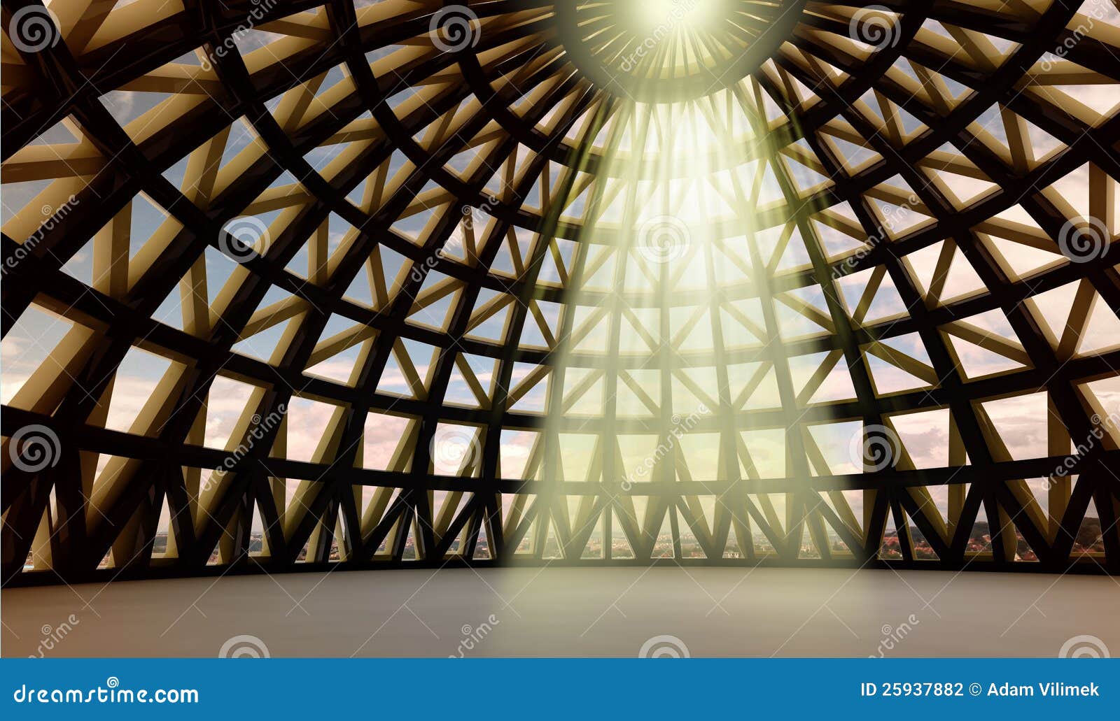 Gods Holy Light in Abstract Architectural Dome Stock Illustration ...