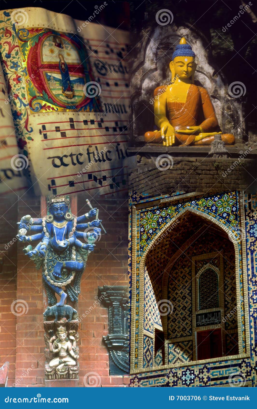 Godsdienstige Montering - 4 Godsdiensten Stock Foto - Image of jami ...