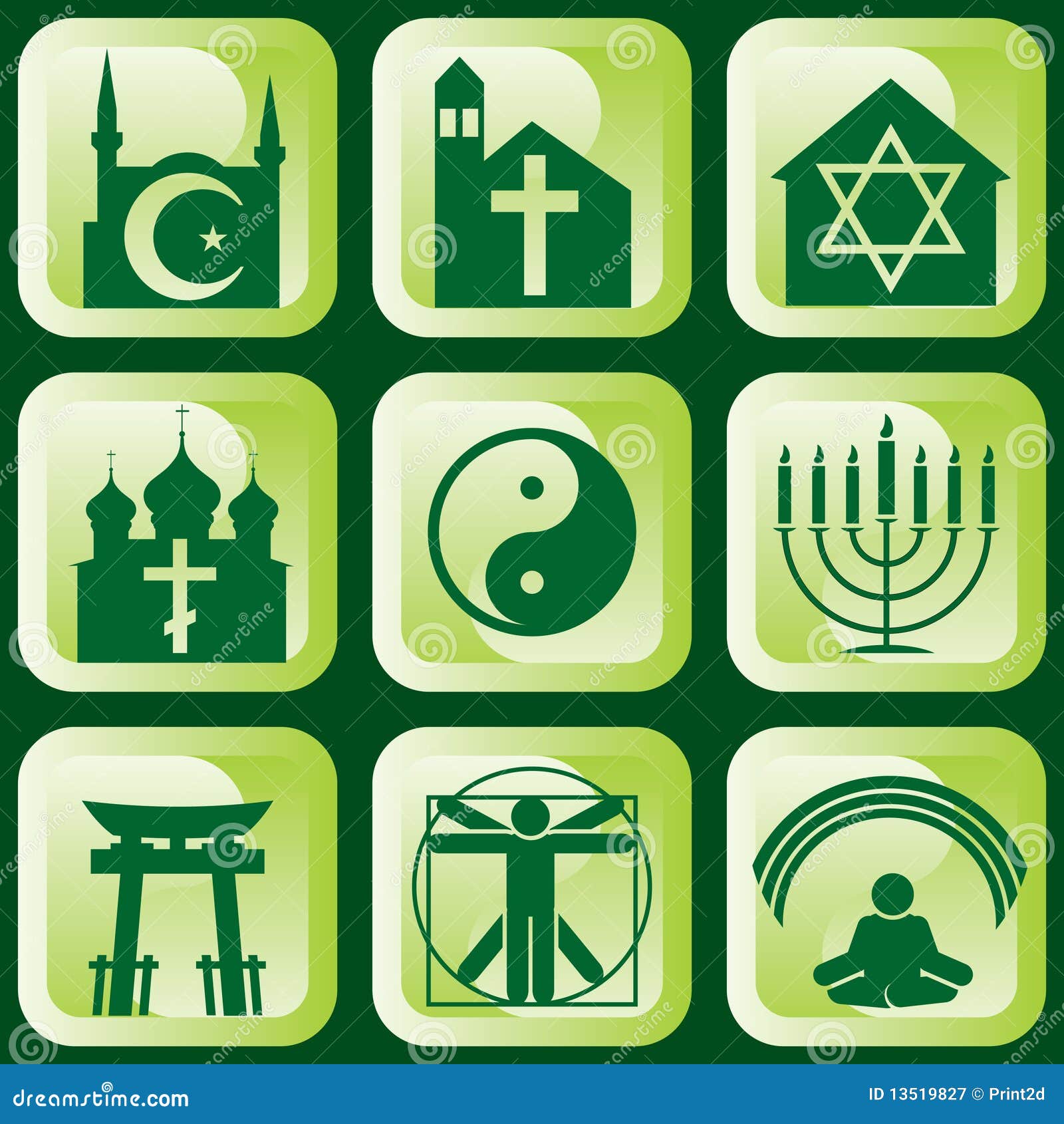 Godsdienstige symbolen vector illustratie. Illustration of geloof ...