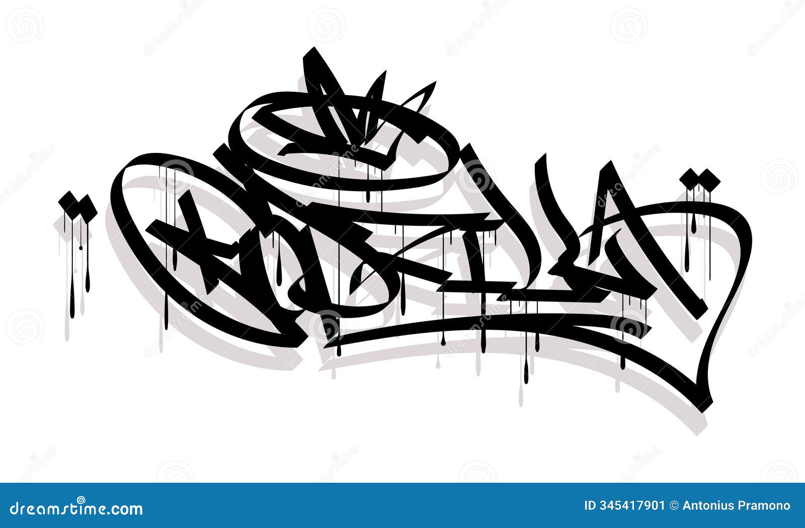 GODZILLA Graffiti Tag Style Design Stock Illustration - Illustration of ...