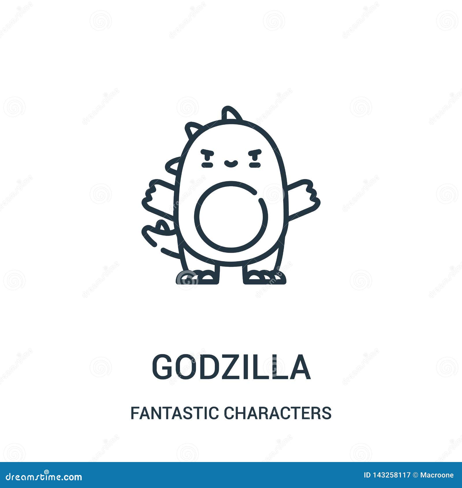 Godzilla Icon Vector from Fantastic Characters Collection. Thin Line ...