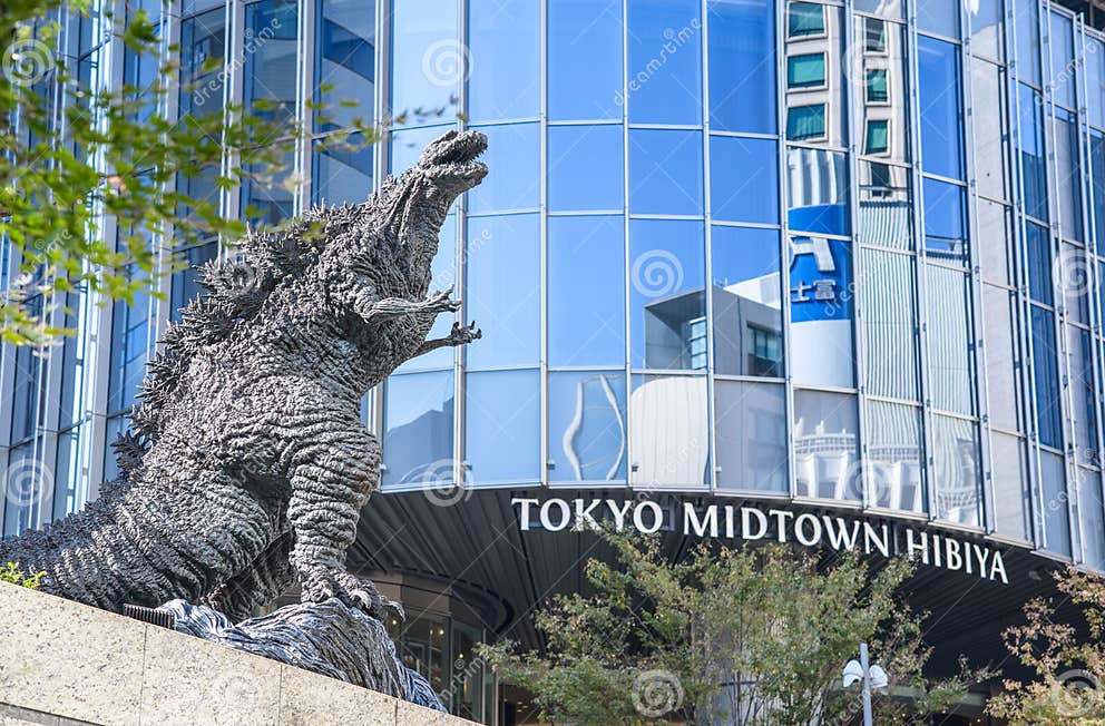 Godzilla Statue at Hibiya Godzilla Square. Editorial Stock Photo ...
