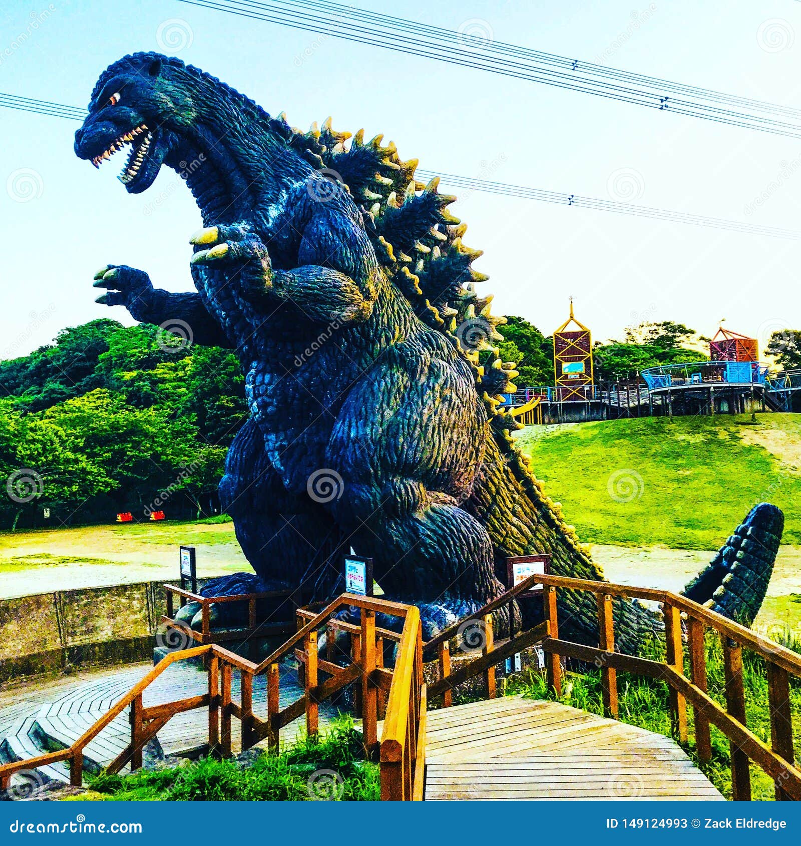 Godzilla statue editorial stock photo. Image of kurihama - 149124993