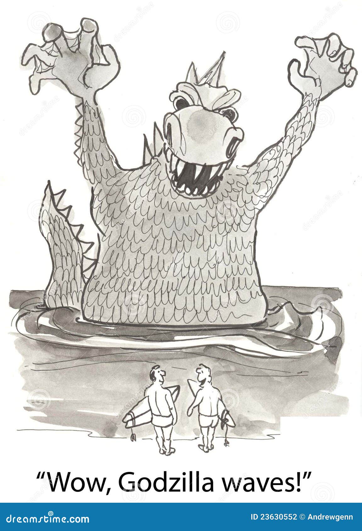 Godzilla waves stock illustration. Illustration of monster - 23630552