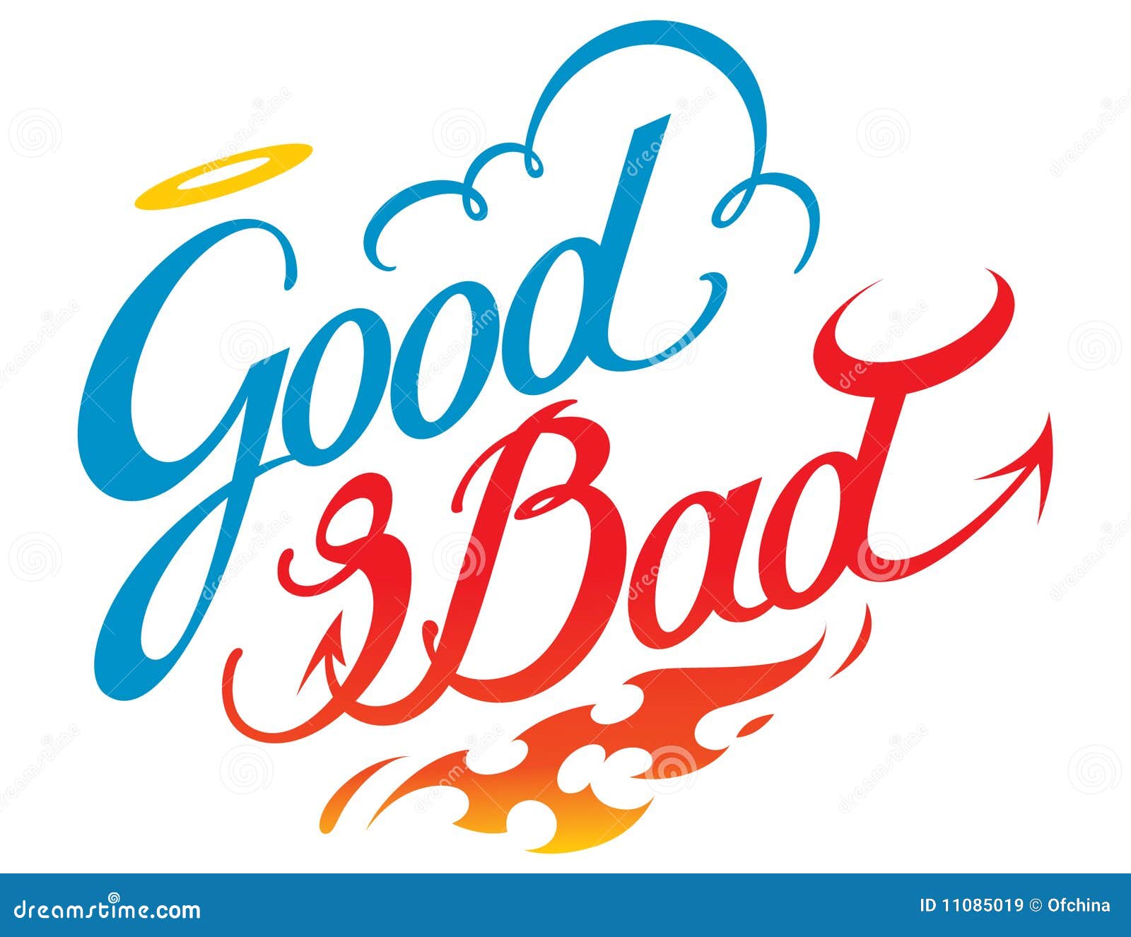 Goed en Slecht vector illustratie. Illustration of engel - 11085019