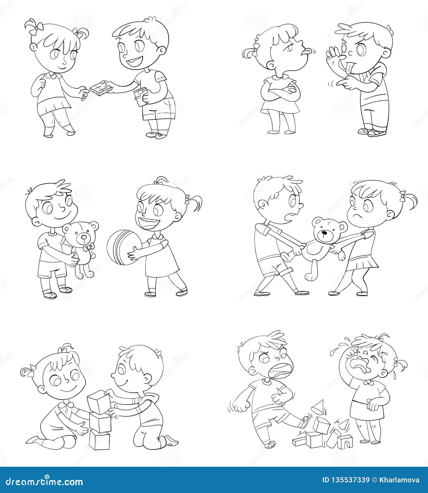 Goed En Slecht Gedrag Van Een Kind Vector Illustratie - Illustration of ...