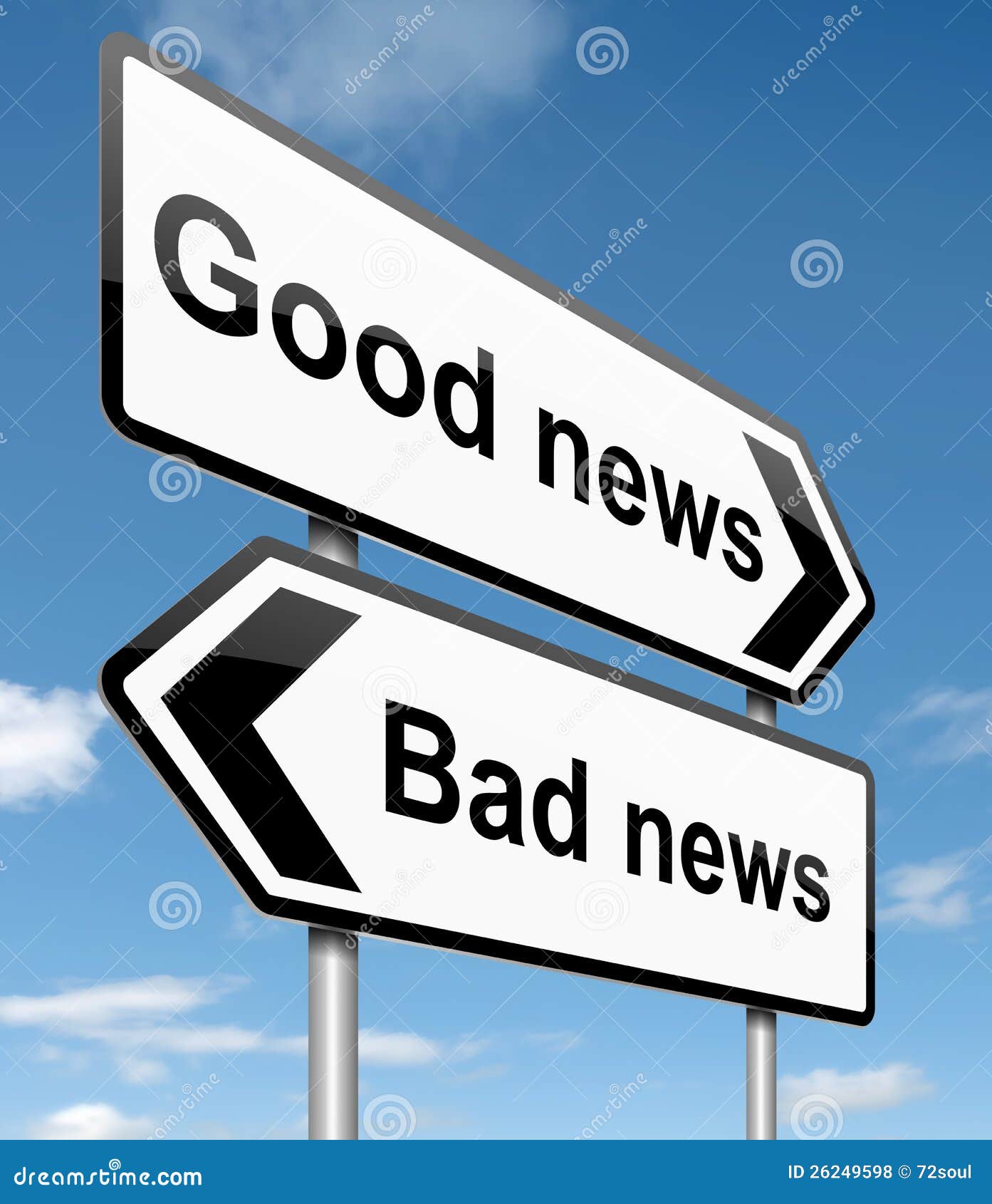Goed of slecht nieuws. stock illustratie. Illustration of teken - 26249598