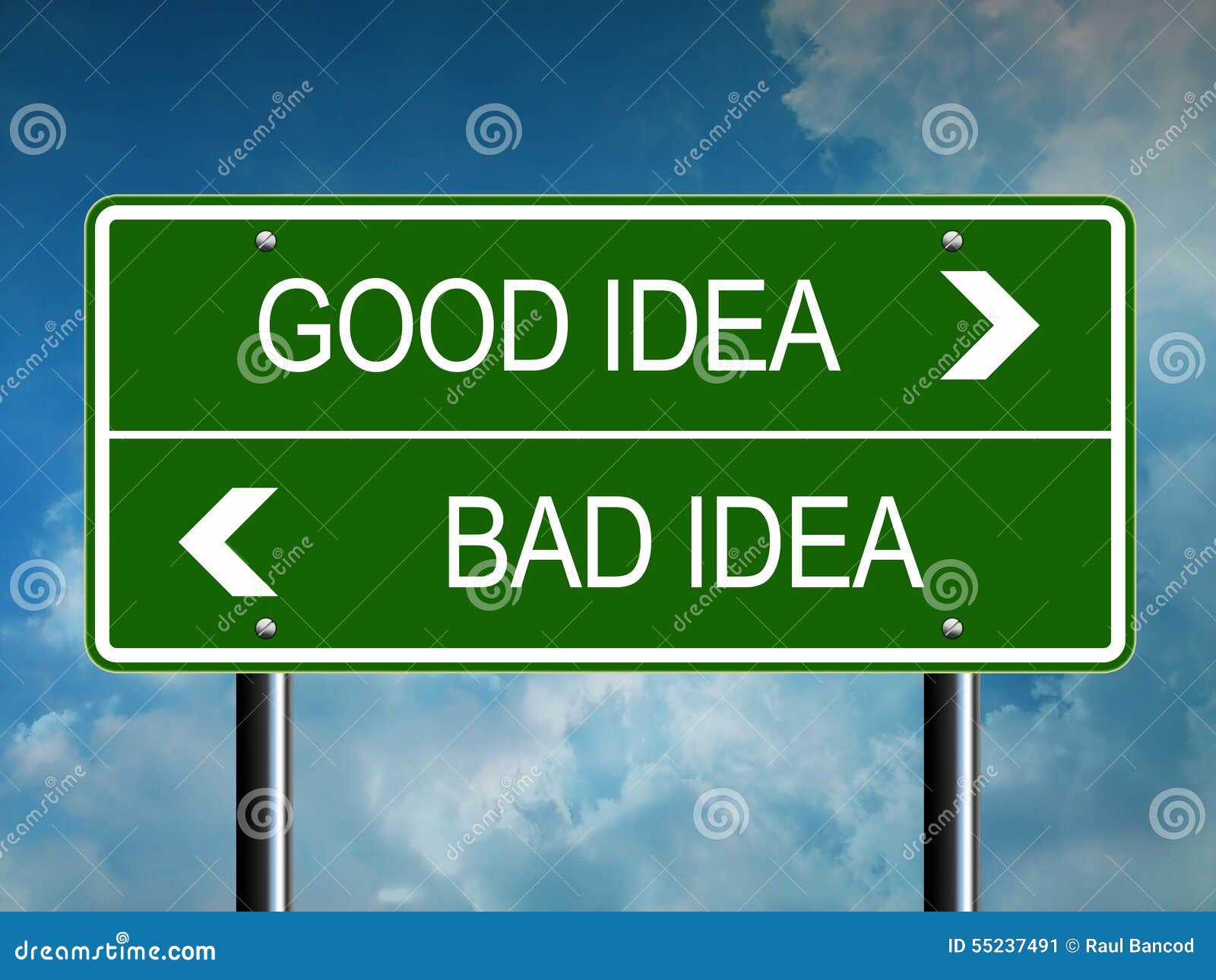 Goede of Slechte Ideeverkeersteken Stock Illustratie - Illustration of ...