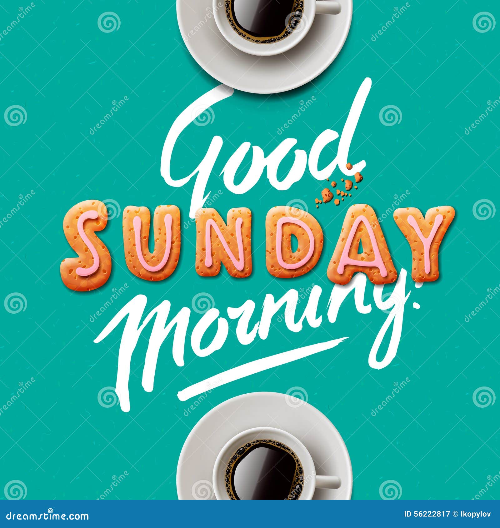 Goedemorgen, Zondag vector illustratie. Illustration of vloeistof ...