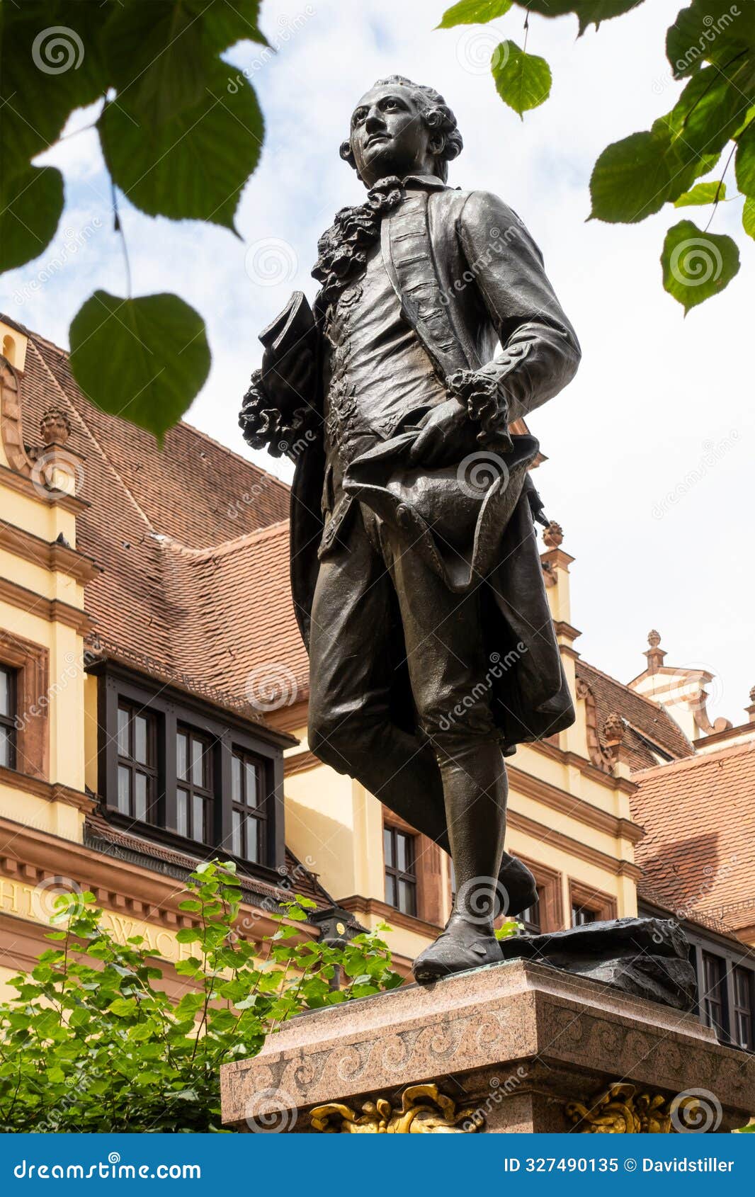 Goethe Memorial in Leipzig, Germany: Bronze Statue on Naschmarkt Square Stock Image - Image of ...