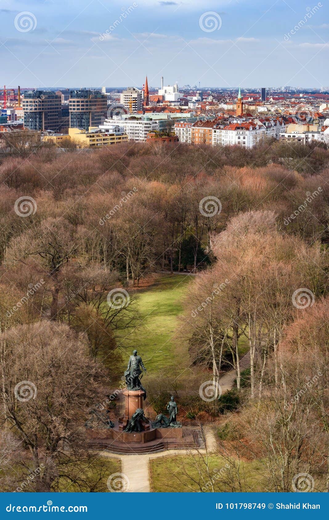 Aerial View Tiergarten Berlin Germany Stock Image - Image of sculpture, green: 101798749