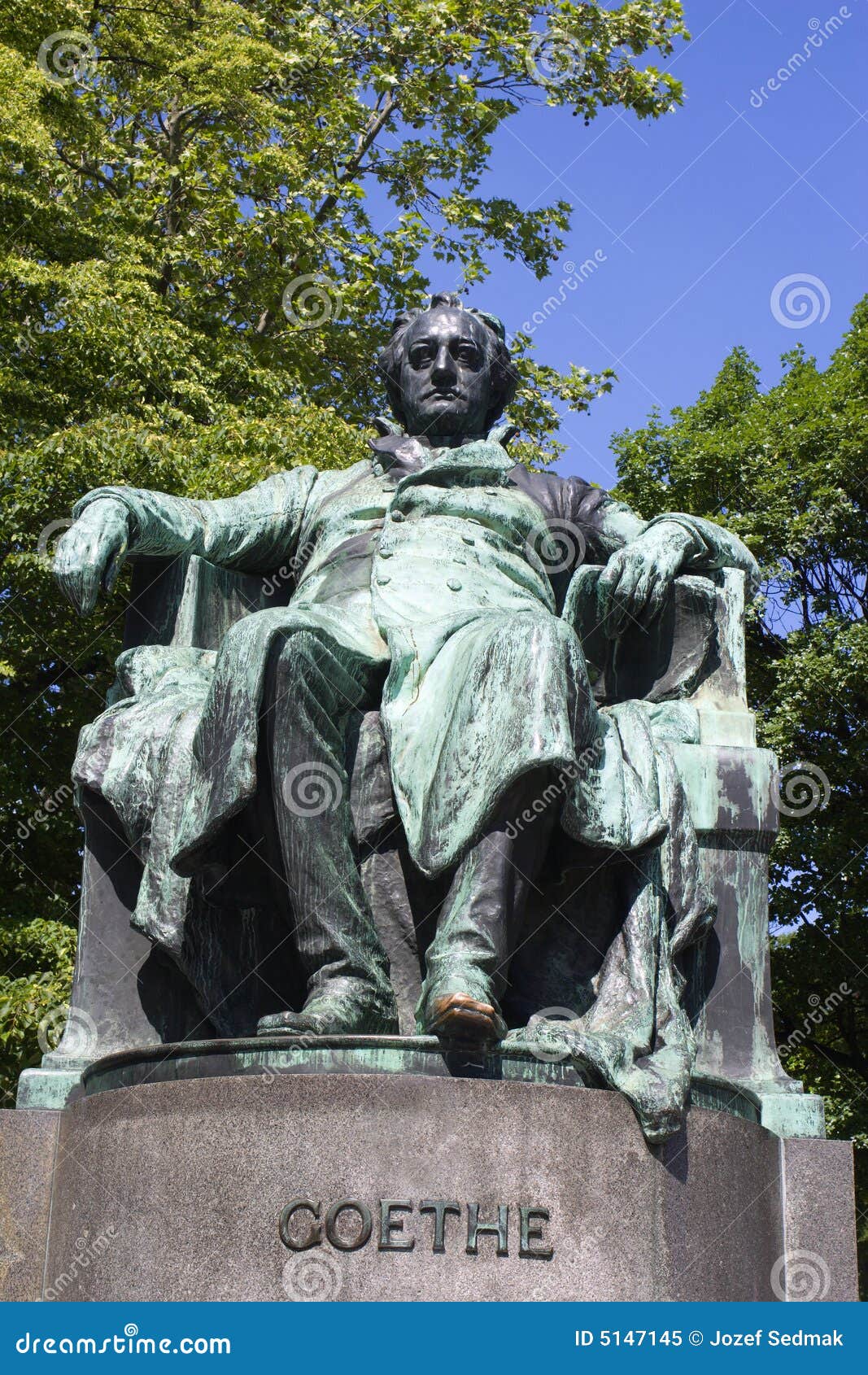 Goethe statue from vienna stock image. Image of symbol - 5147145