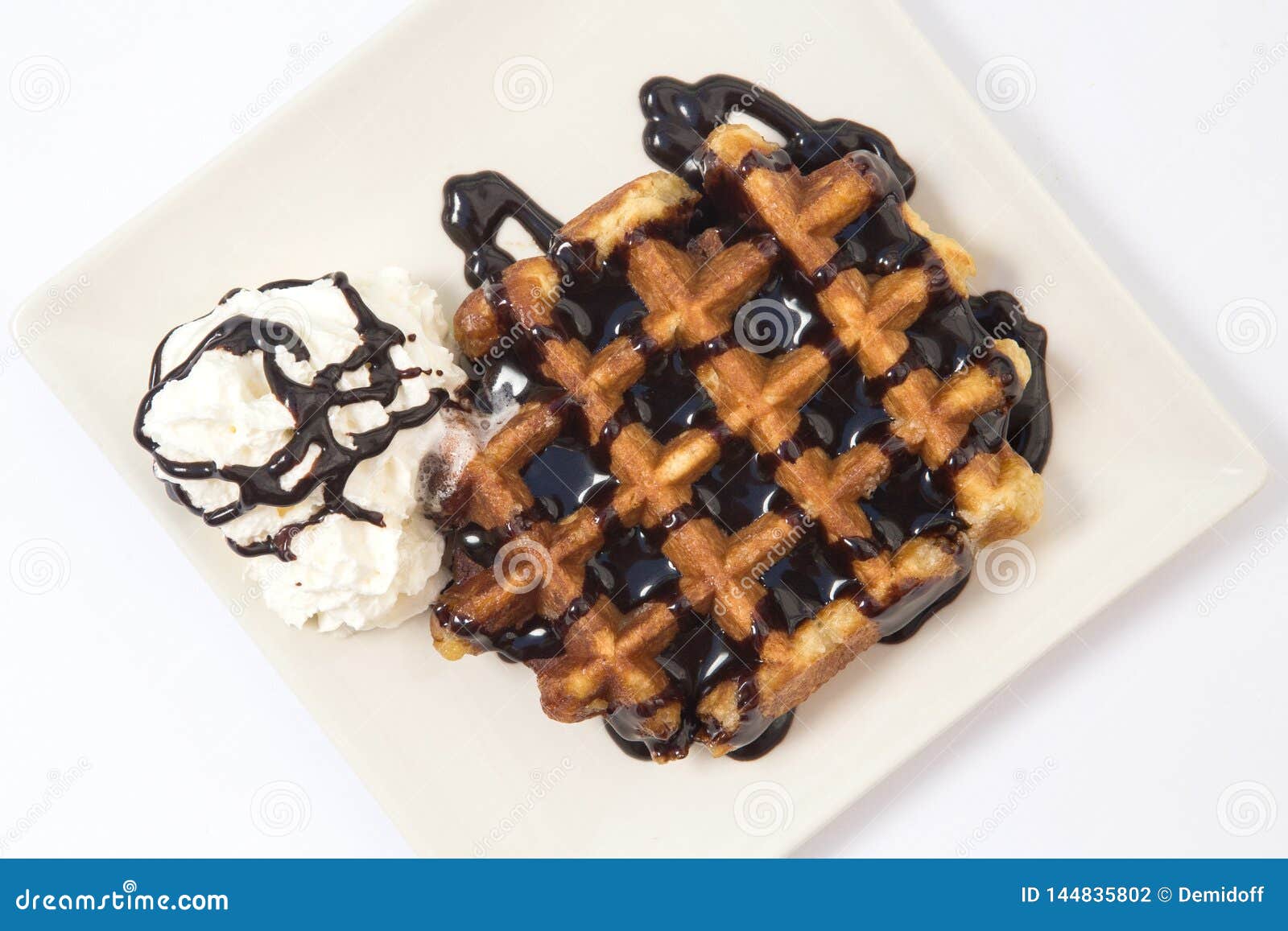 Gofre stock photo. Image of cream, bakery, pastry, maple - 144835802