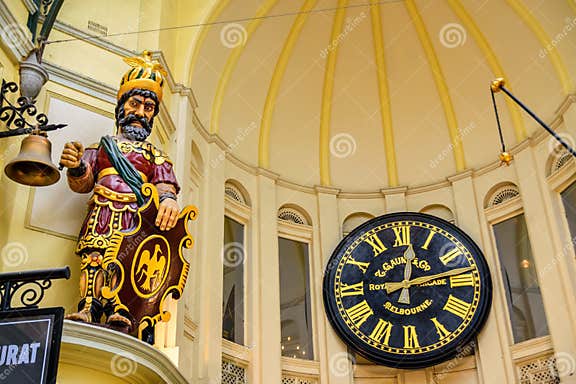 Gog and Clock in Royal Arcade, Melbourne Editorial Photography - Image ...