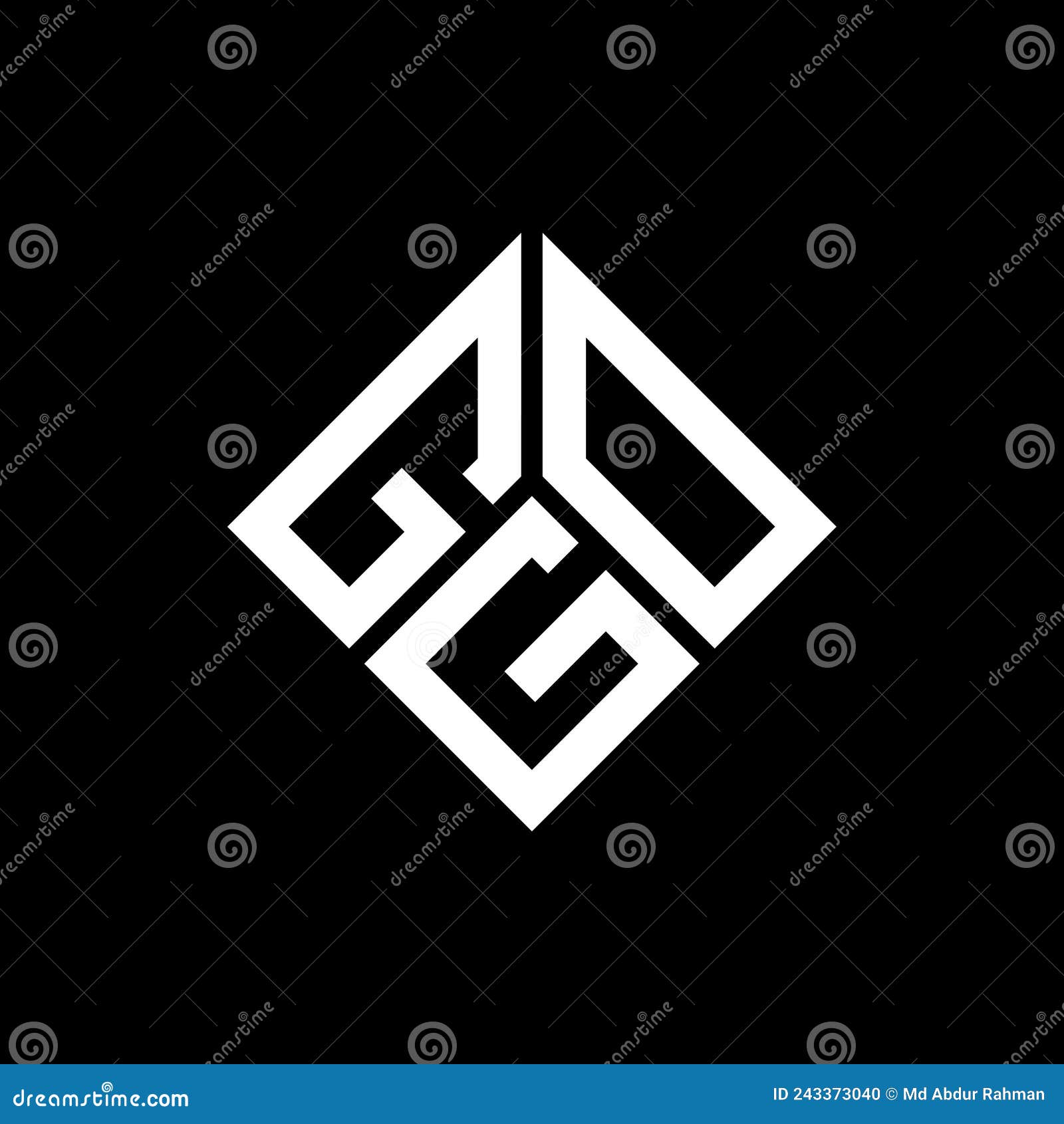 GOG Letter Logo Design On Black Background. GOG Creative Initials ...