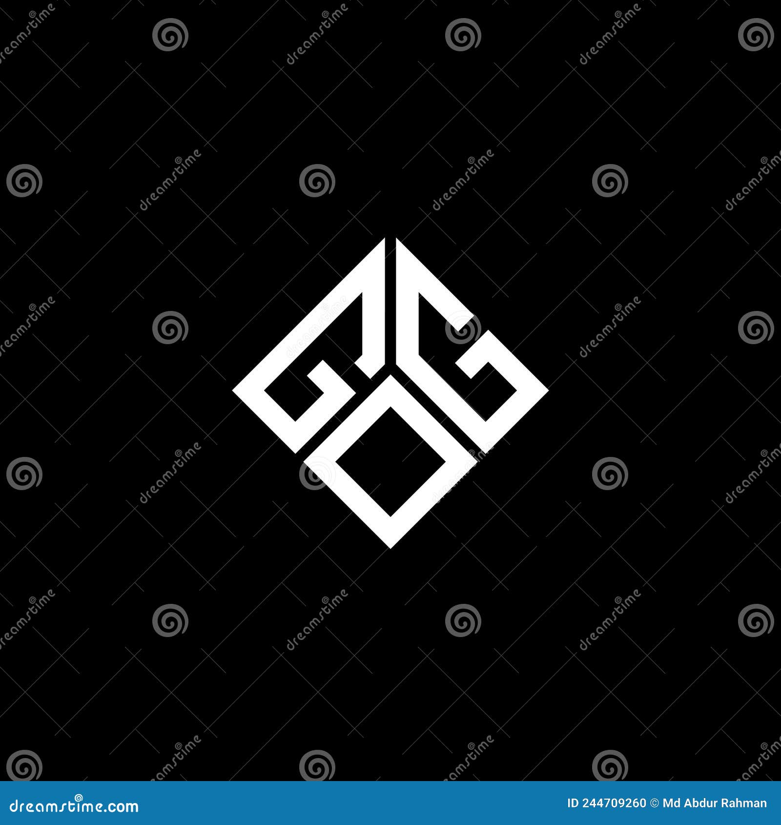GOG Letter Logo Design On Black Background. GOG Creative Initials ...