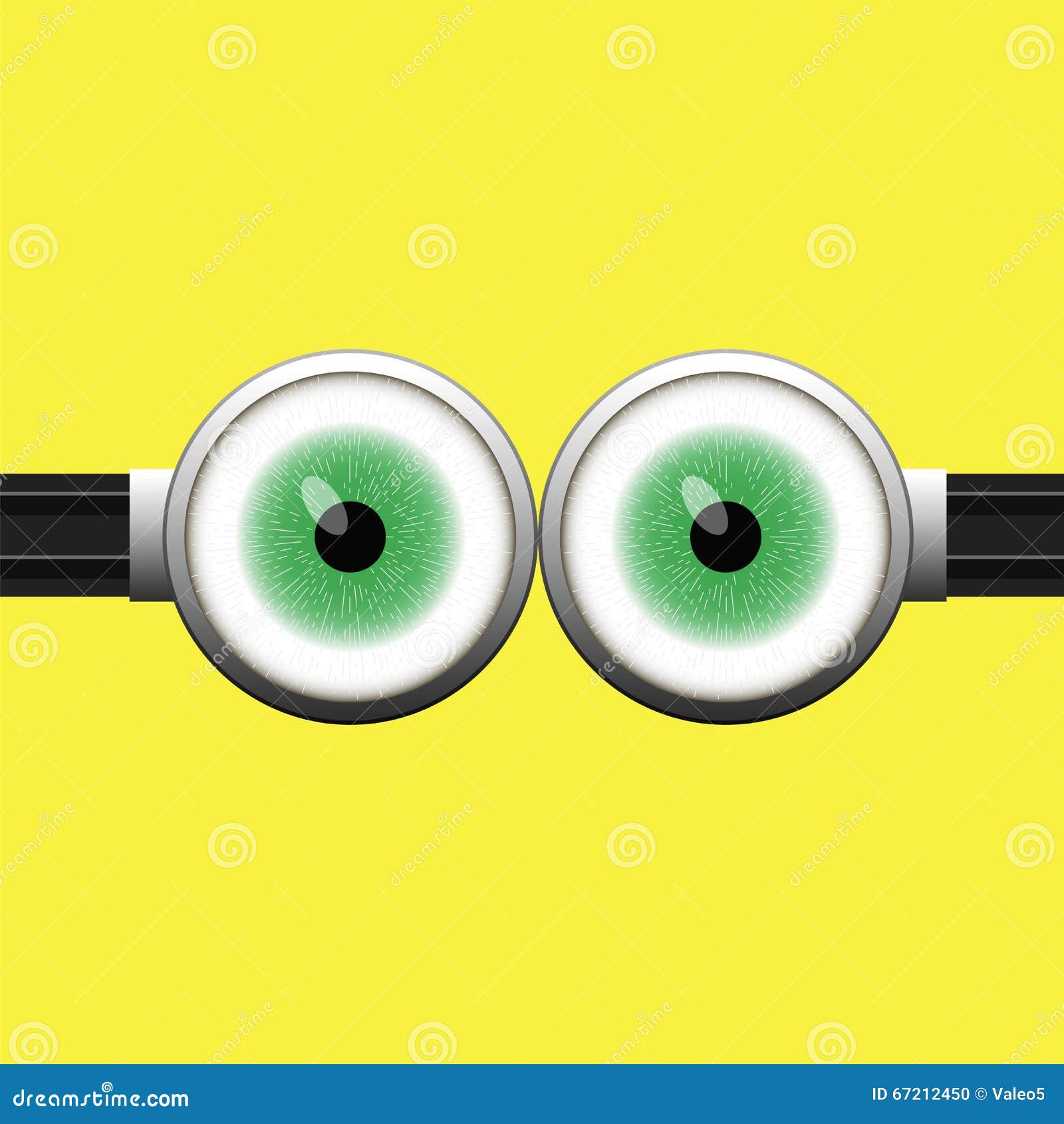 Goggle with Two Green Eyes stock vector. Illustration of goggle - 67212450