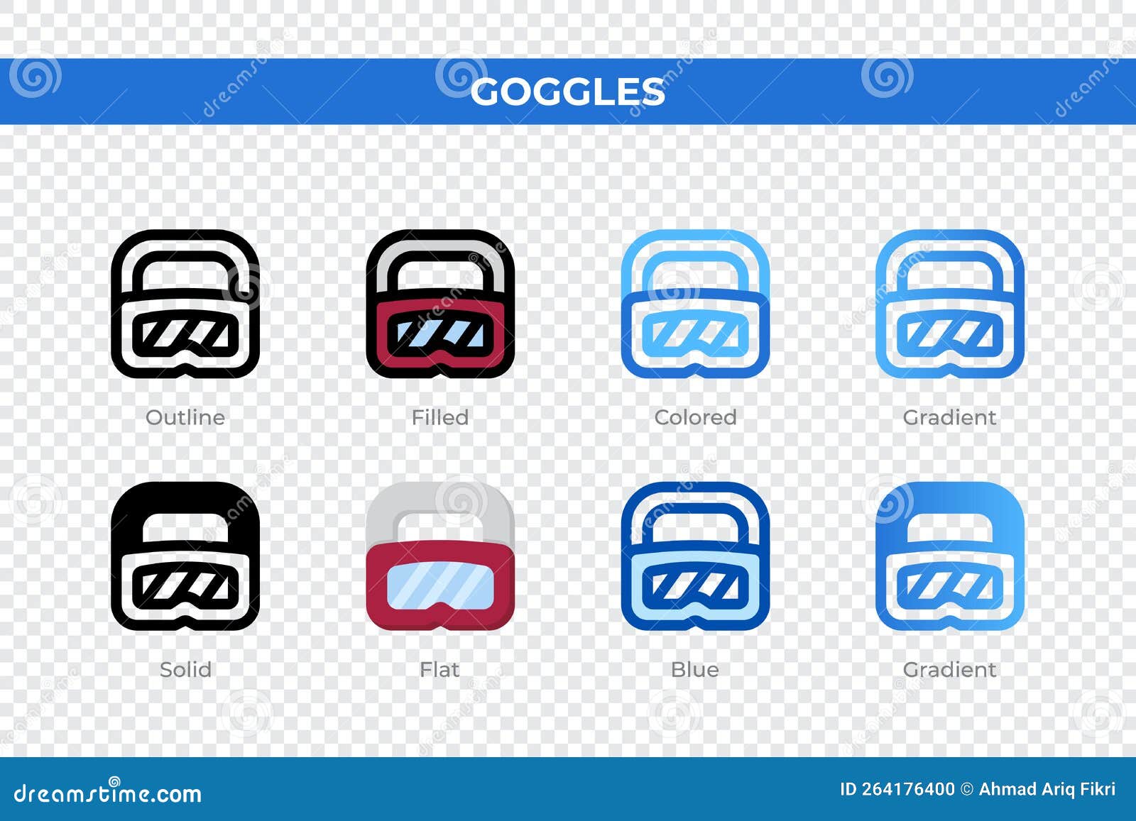 Goggles Icons in Different Style. Goggles Icons Set. Holiday Symbol ...