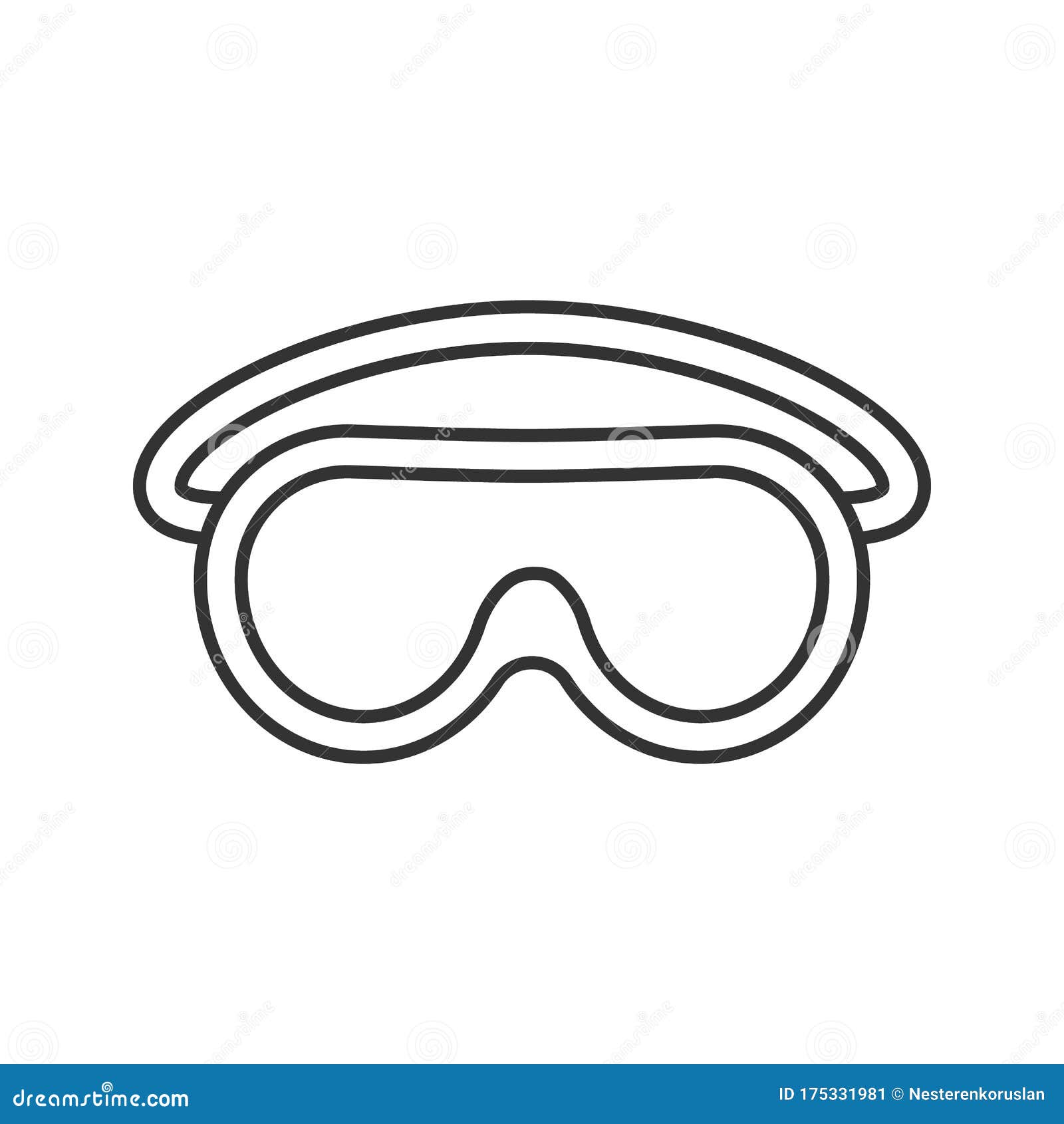 Goggles linear icon stock vector. Illustration of implement - 175331981