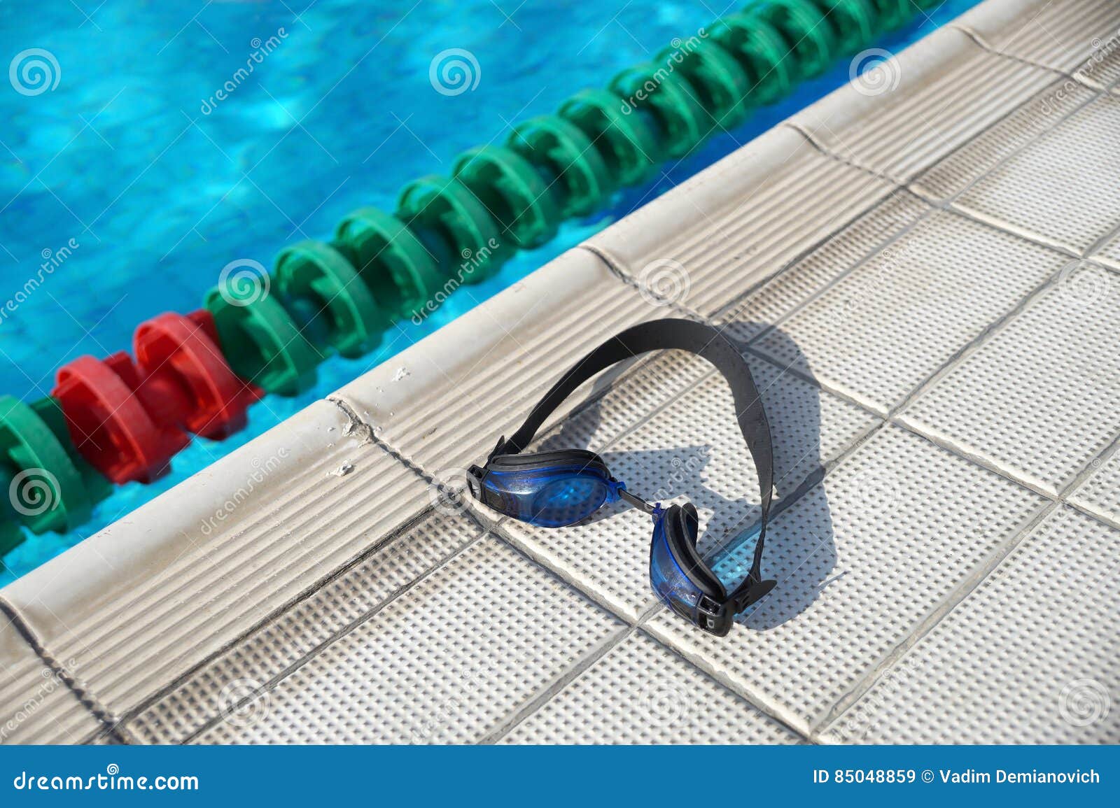 Goggles for Swimming on a Pool Side Stock Image - Image of bright, city ...