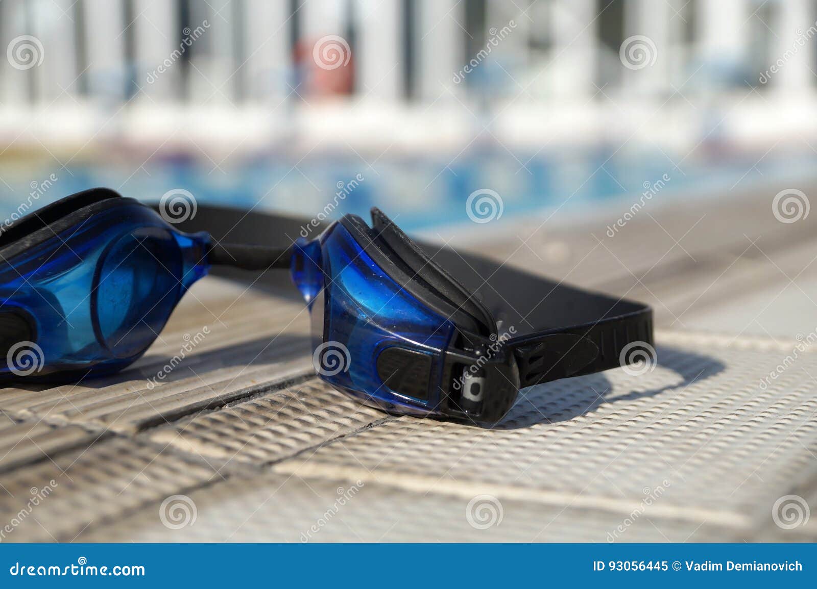Goggles for Swimming on a Pool Side Stock Image - Image of pool ...