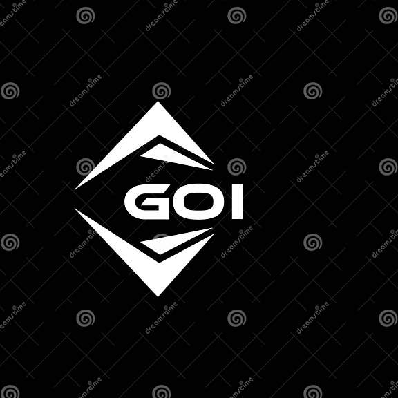 GOI Abstract Technology Logo Design on Black Background. GOI Creative ...