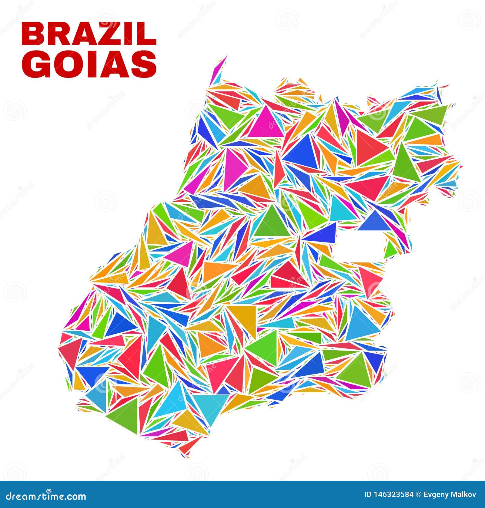 Goias State Map - Mosaic of Color Triangles Stock Vector - Illustration ...
