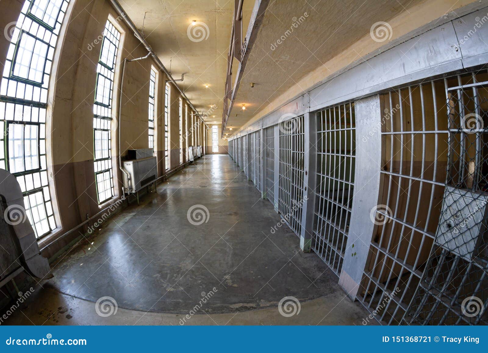 Going Down the Prison Hallway Stock Image - Image of authority, hallway ...
