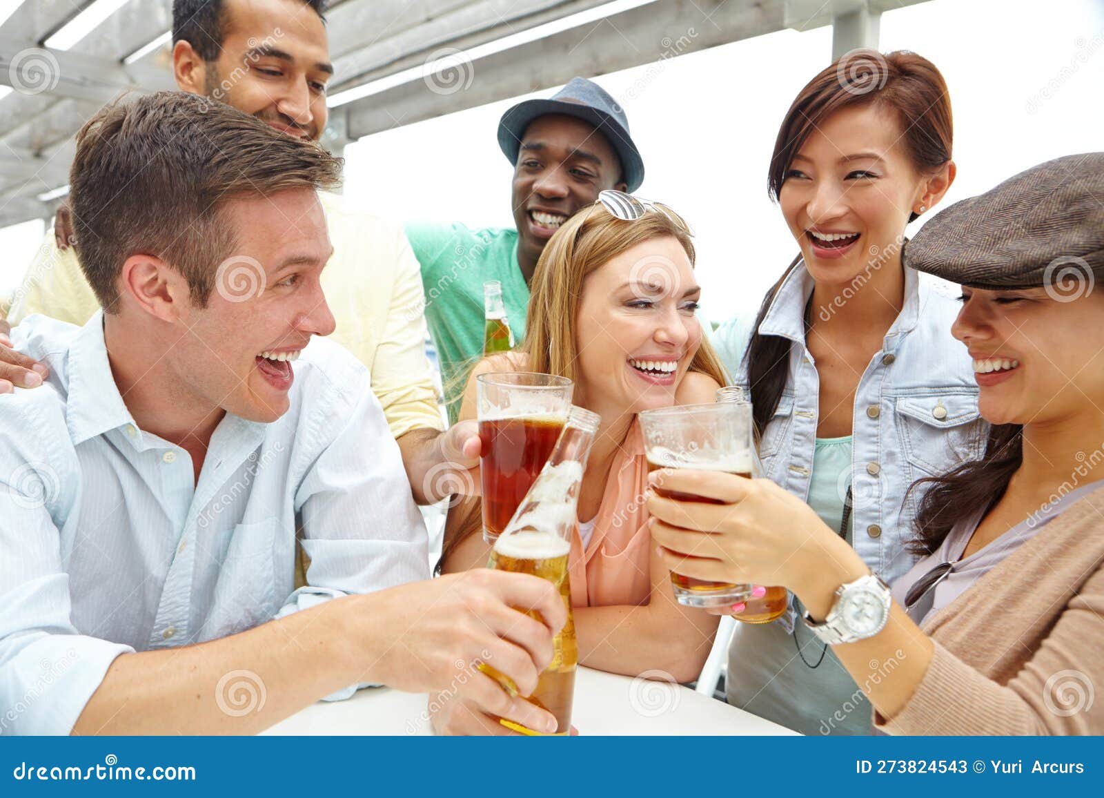 These are Going Down so Well. a Group of Friends Drinking and Having a ...