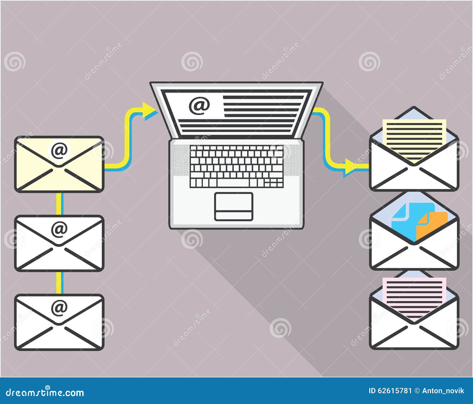 Going through Emails on Laptop Stock Vector - Illustration of business ...