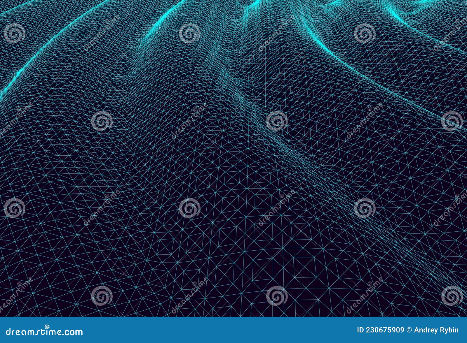 Going Far Away Abstract Mesh Surface with Concentric Circles. Abstract ...