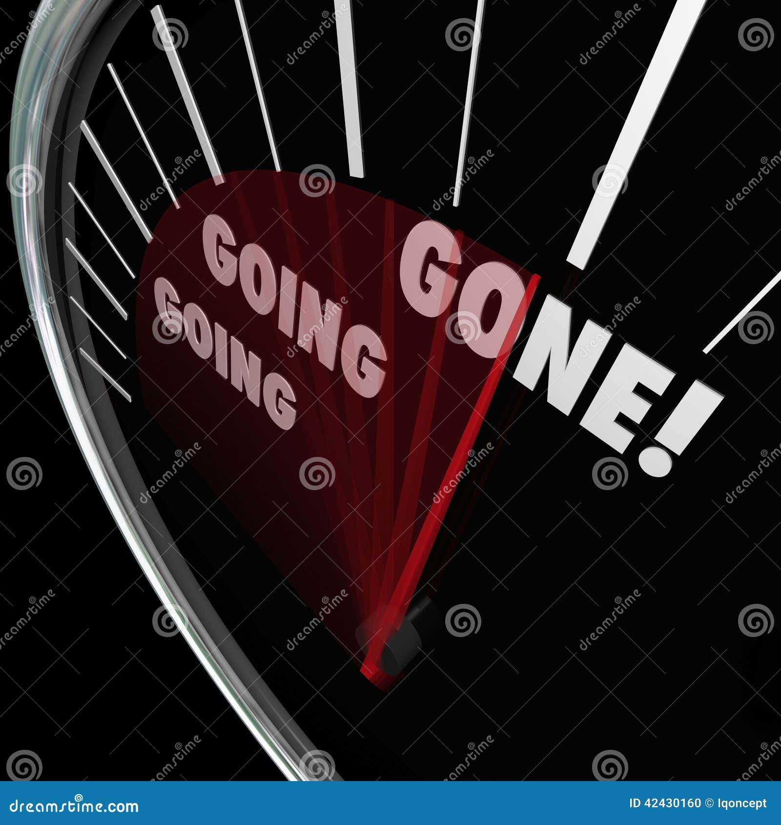 Going Going Gone Speedometer Fast Quick Action Bidding Auction Stock ...