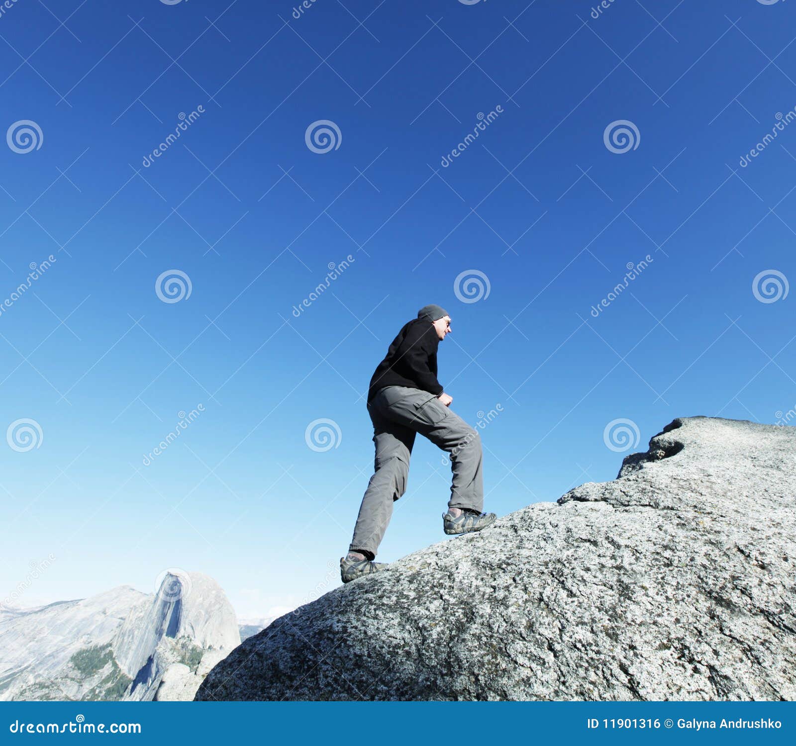 Going man stock photo. Image of active, hiker, rock, yosemite - 11901316
