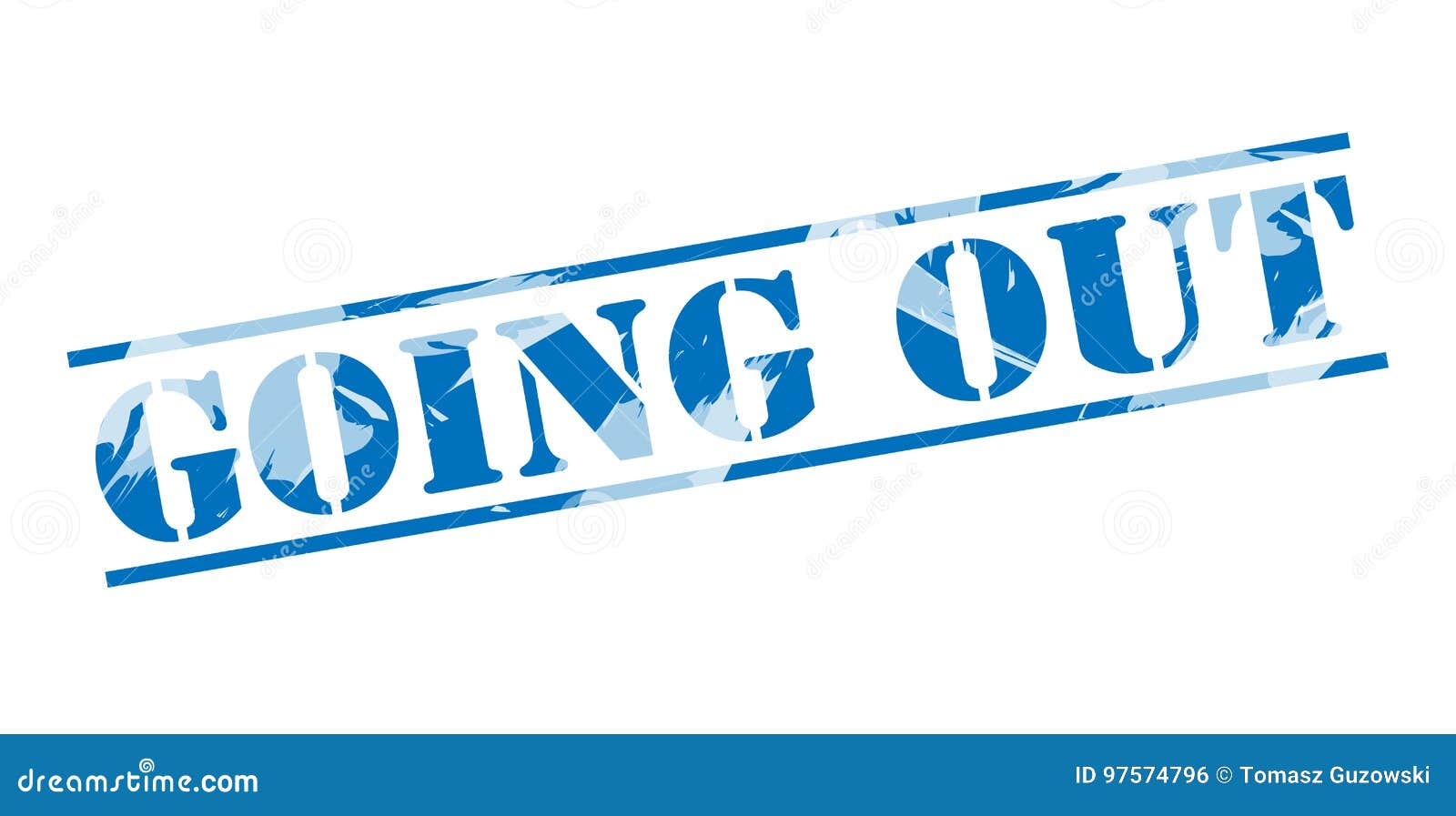 Going out blue stamp stock illustration. Illustration of grungy - 97574796