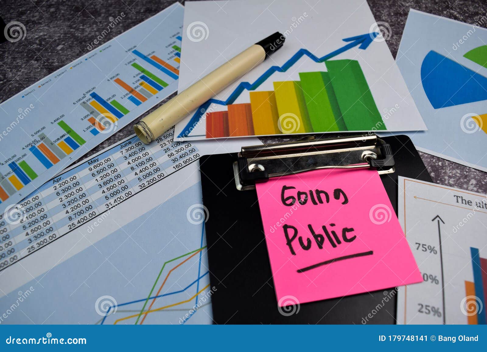 Going Public Write on Sticky Notes Isolated on Office Desk. Stock ...