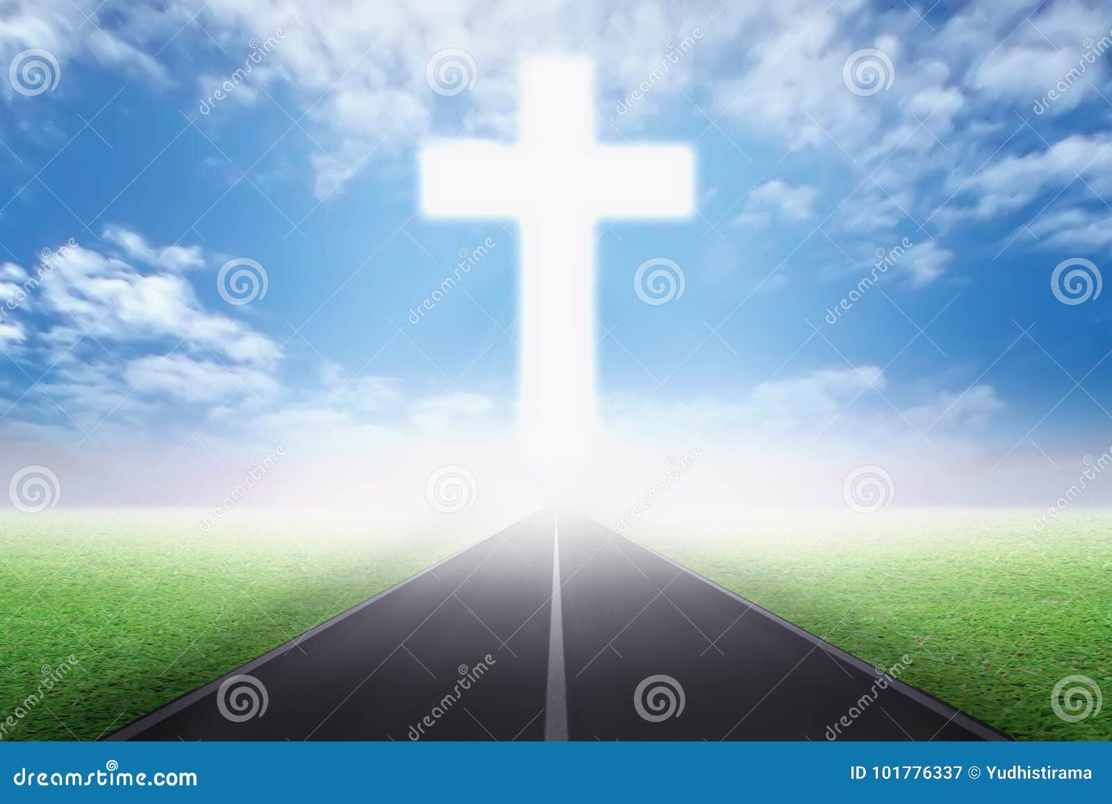 Going to Christian cross stock illustration. Illustration of blue ...