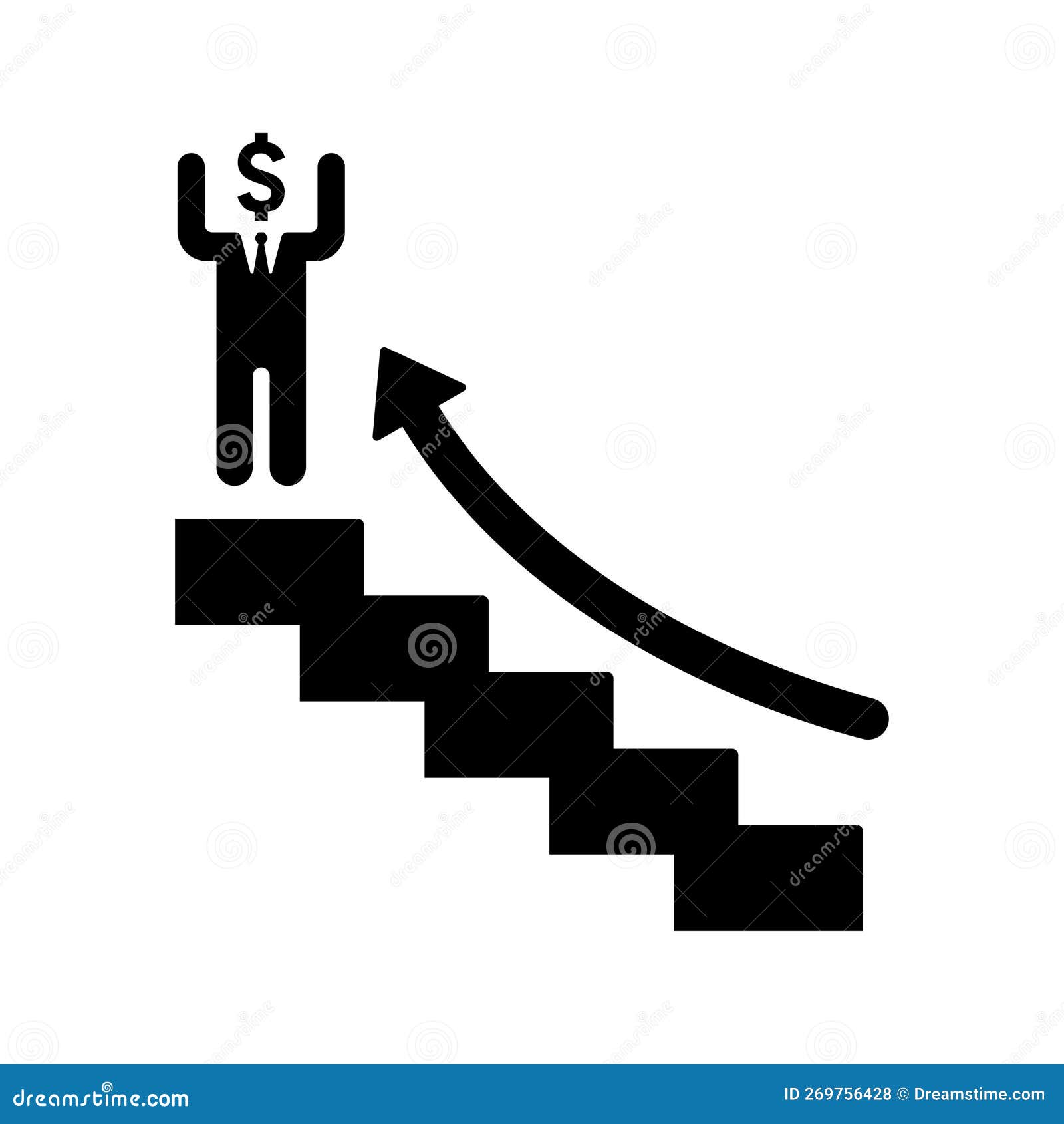 Going to Success icon stock illustration. Illustration of stair - 269756428